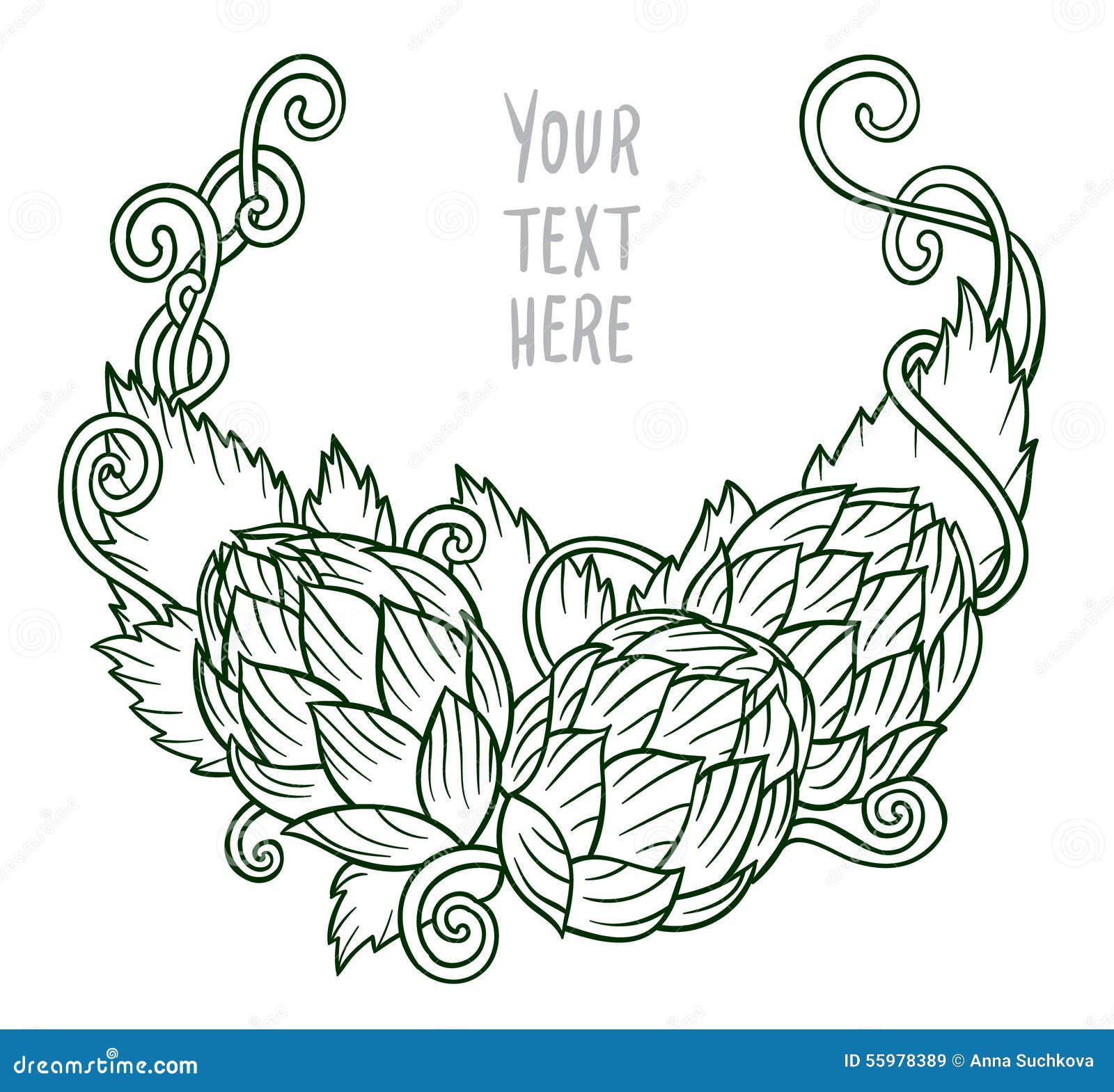 Hopfen Vector Grafische Sichtlichvignette Vektor Abbildung ...