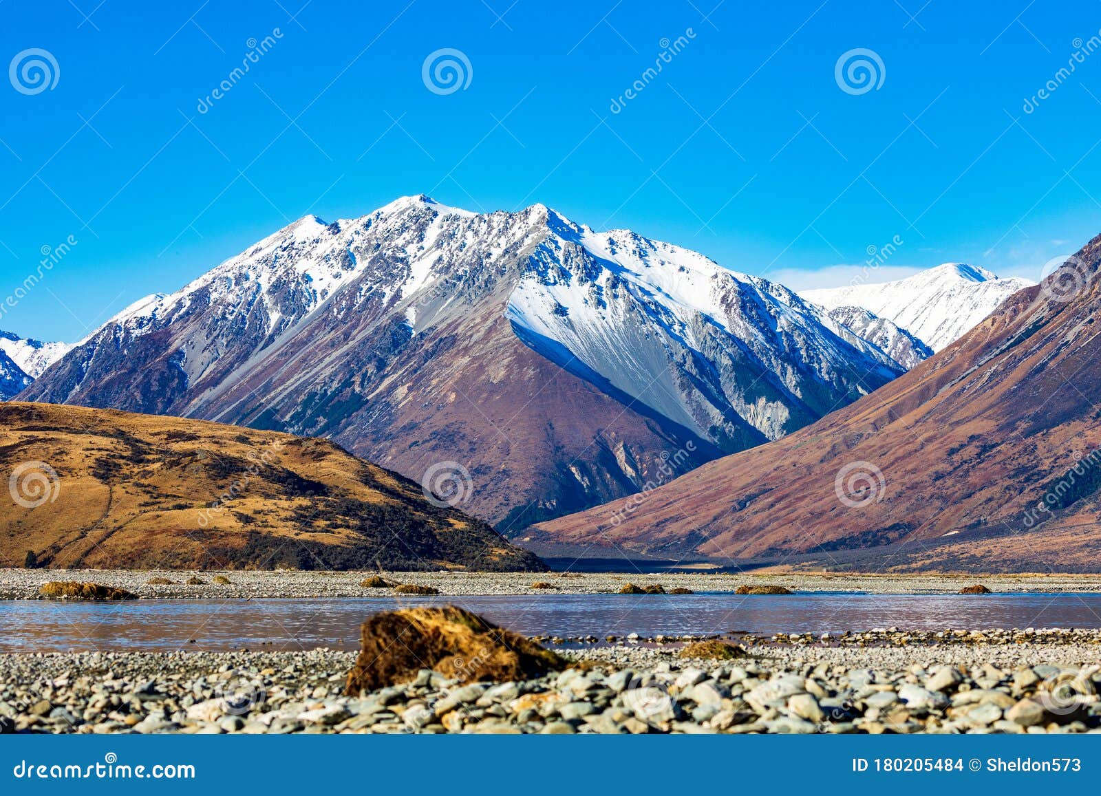 Hopkins River and a View Towards Dobson Valley in NZ Stock Photo ...