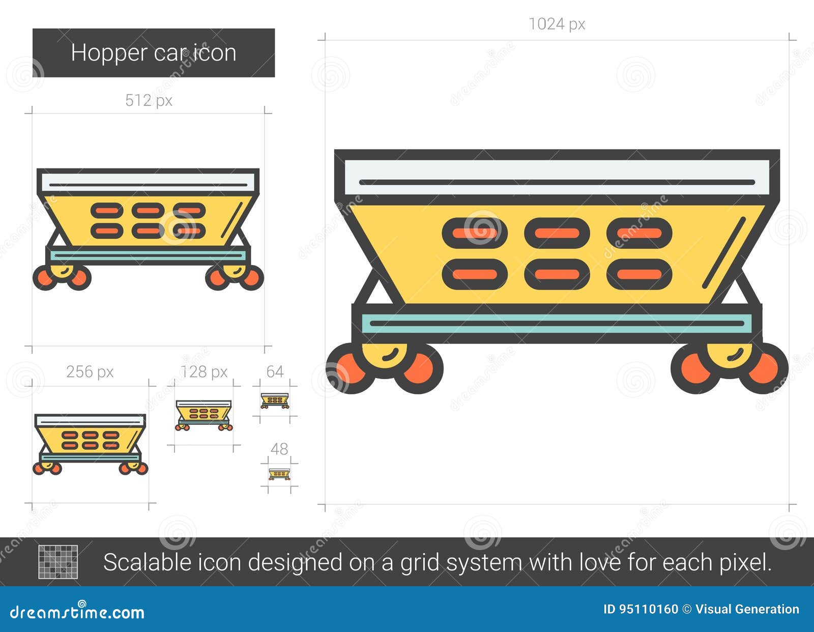 Hopper car line icon. stock vector. Illustration of hopper - 95110160