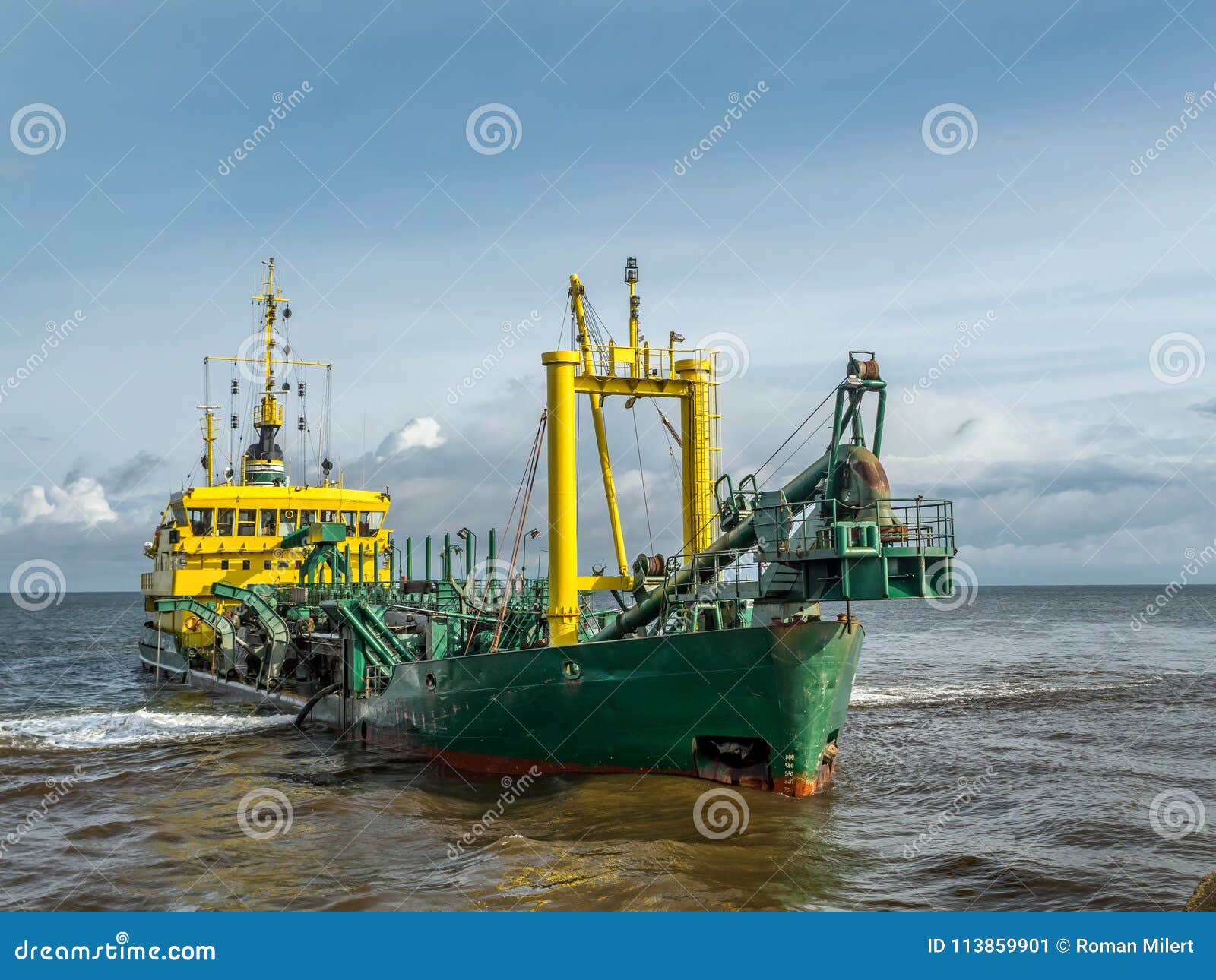 Hopper dredger vessel stock image. Image of transportation - 113859901