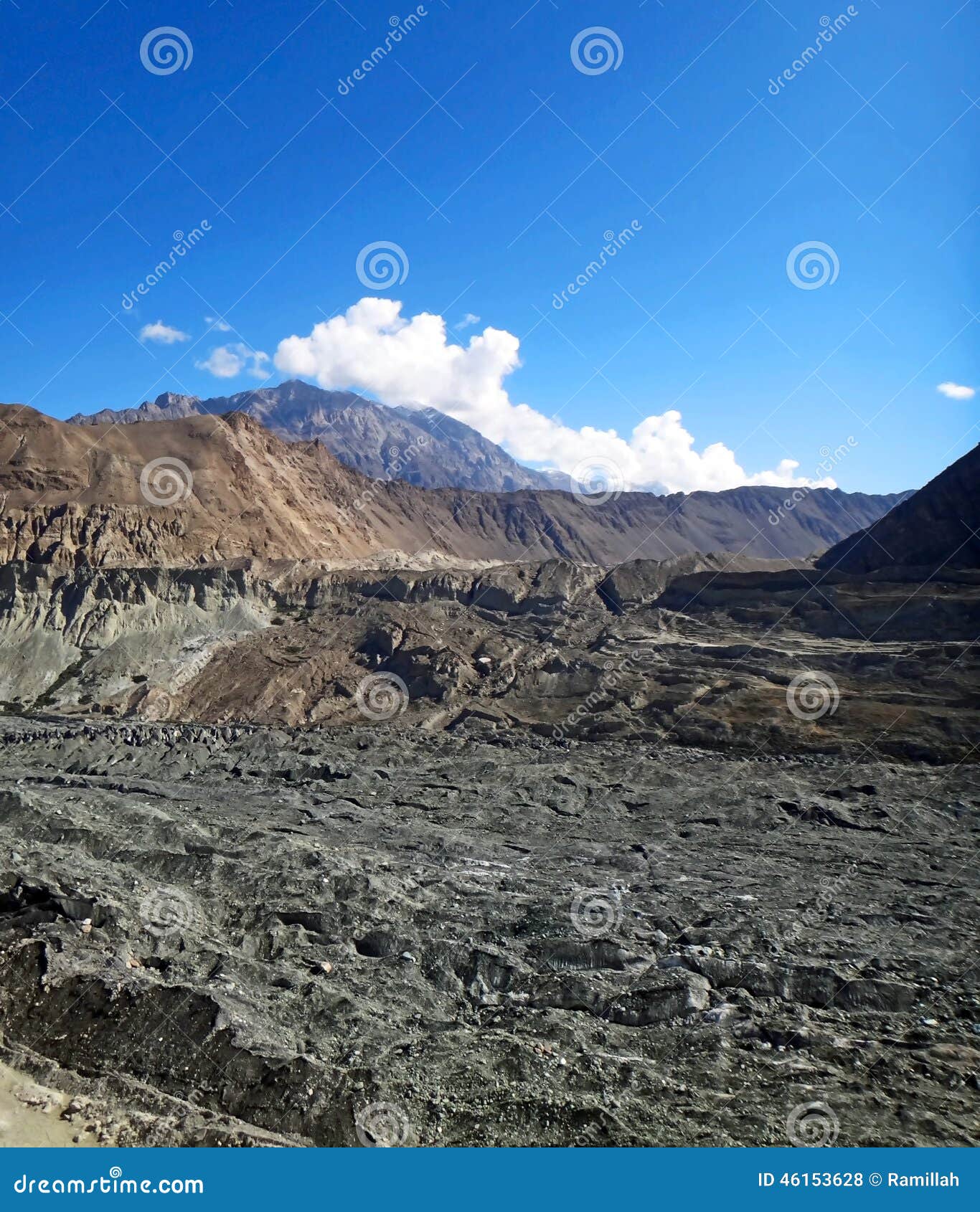 Hopper Glacier in Pakistan stock photo. Image of attraction - 46153628