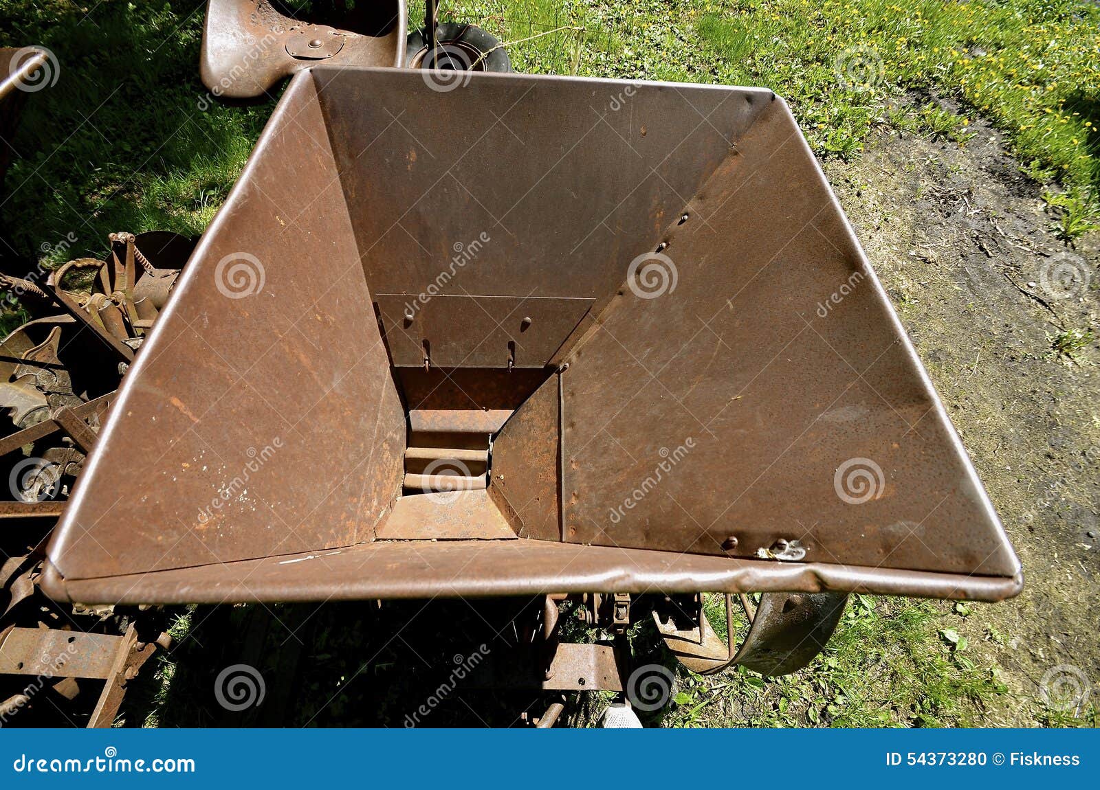 Hopper of an Old Time Potato Planter Stock Photo - Image of crop ...
