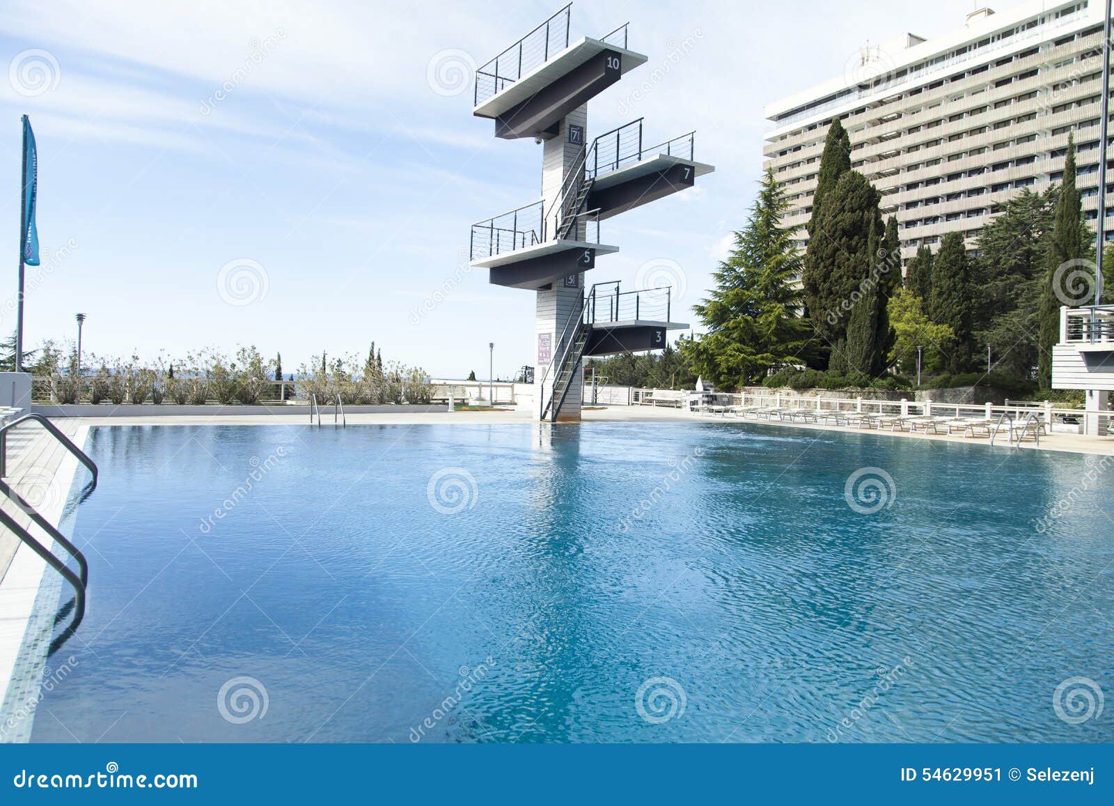 Hopping pool stock image. Image of female, diver, board - 54629951