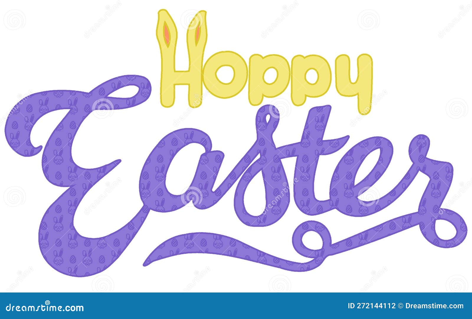 Hoppy easter sign design stock vector. Illustration of ears - 272144112