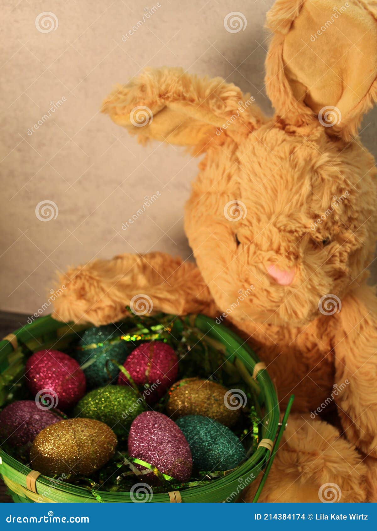Happy Easter Bunny with Sparkly Eggs Stock Photo - Image of hoppy, eggs ...