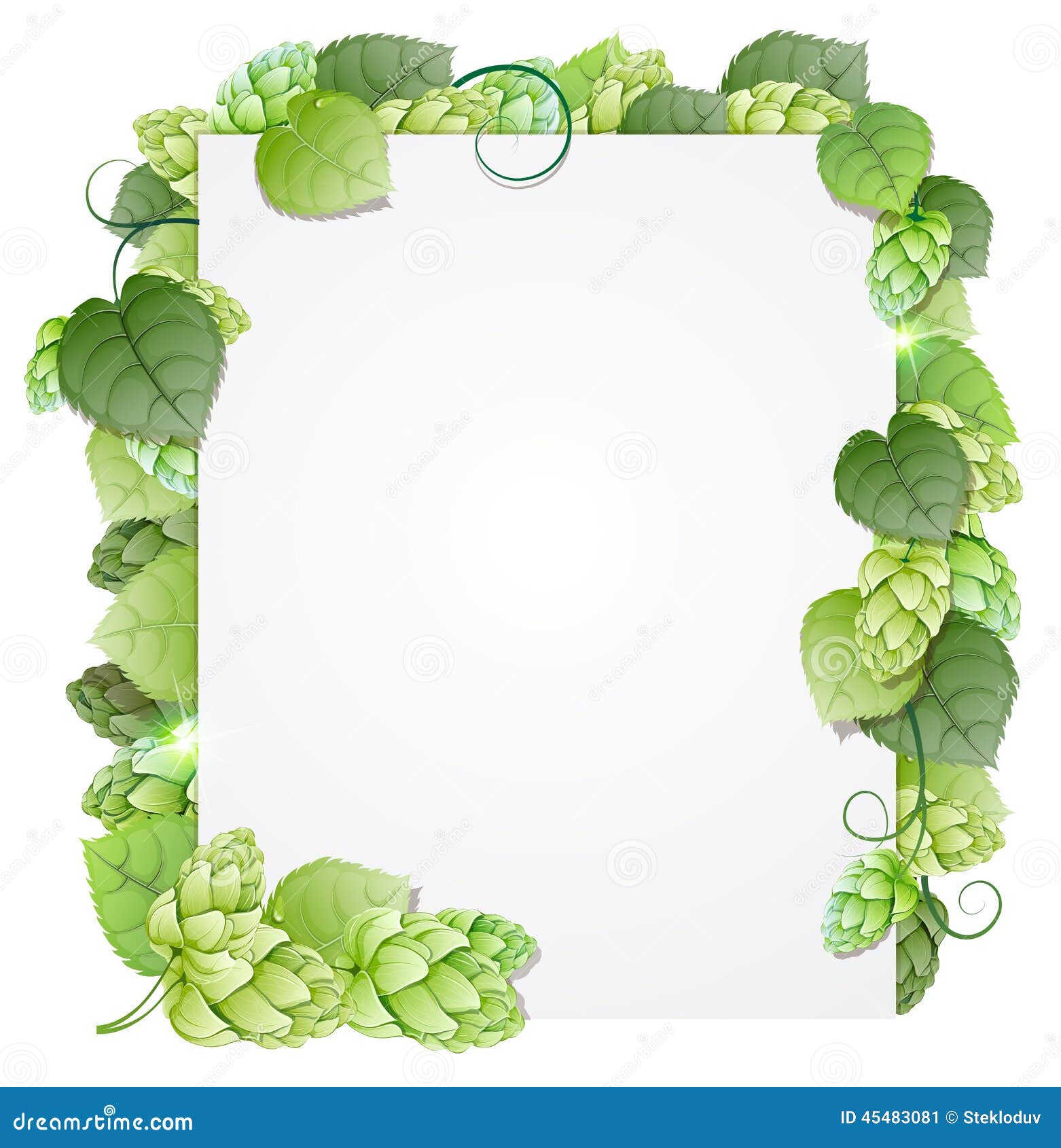 Hops branch abstract frame stock vector. Illustration of herbal - 45483081