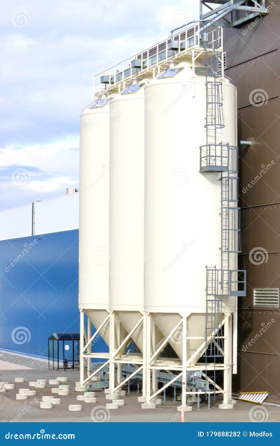 Hops or Grain Storage Bins stock photo. Image of site - 179888282