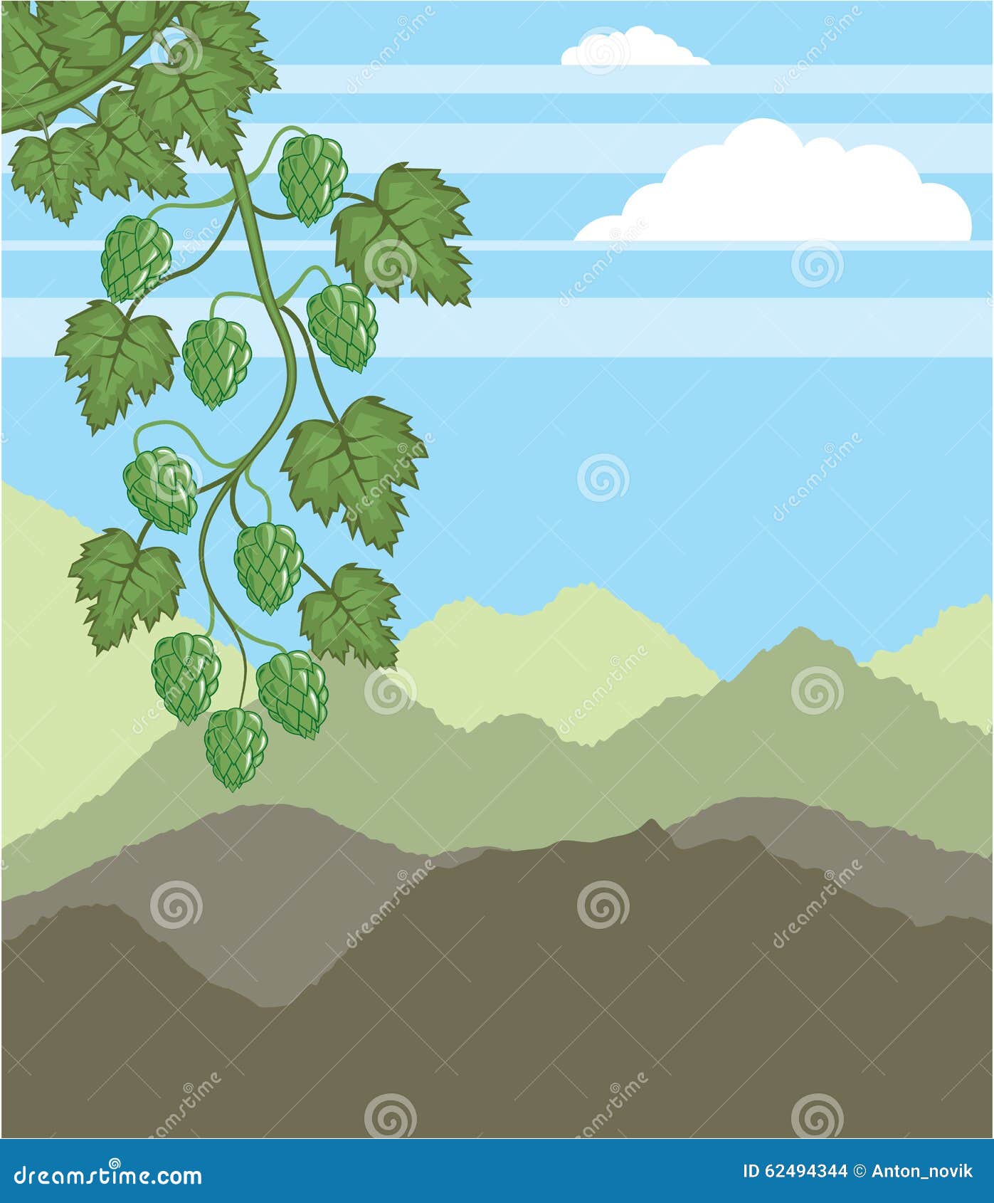 Hops Hills Vector stock vector. Illustration of industry - 62494344