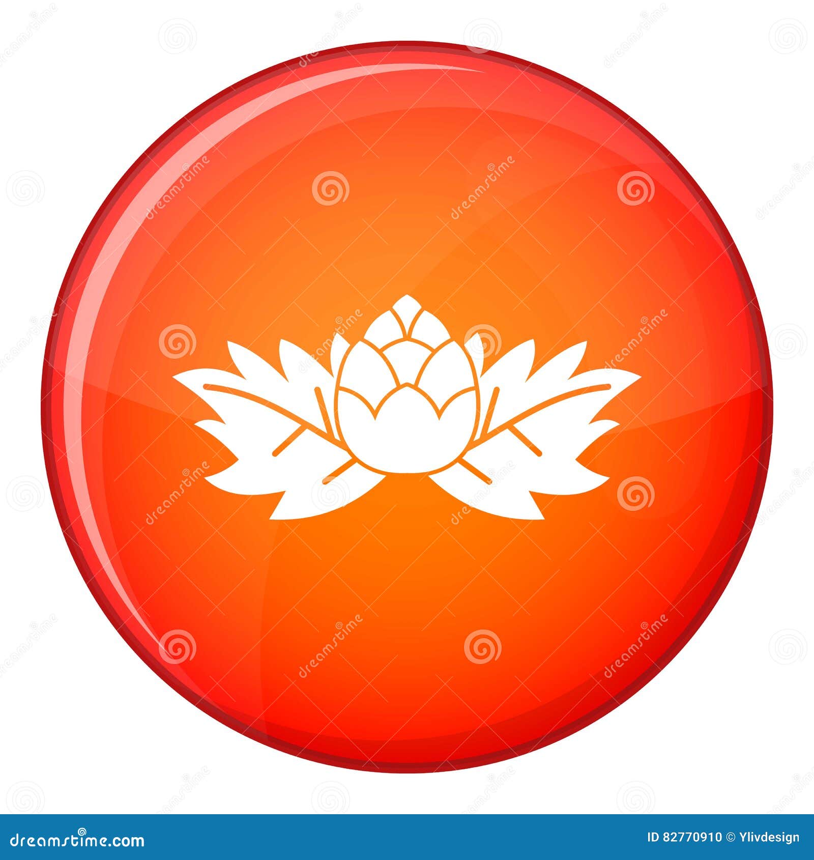 Hops icon, flat style stock vector. Illustration of herbal - 82770910