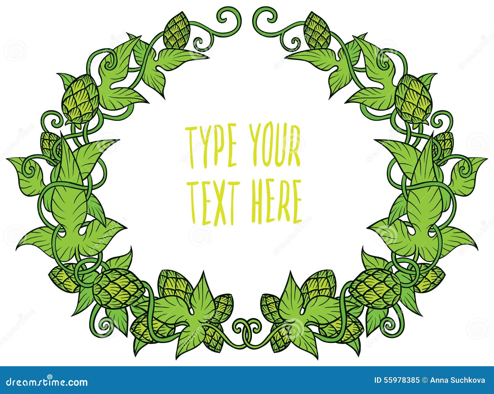 Hops Vector Visual Graphic Frame of Border Stock Vector - Illustration ...