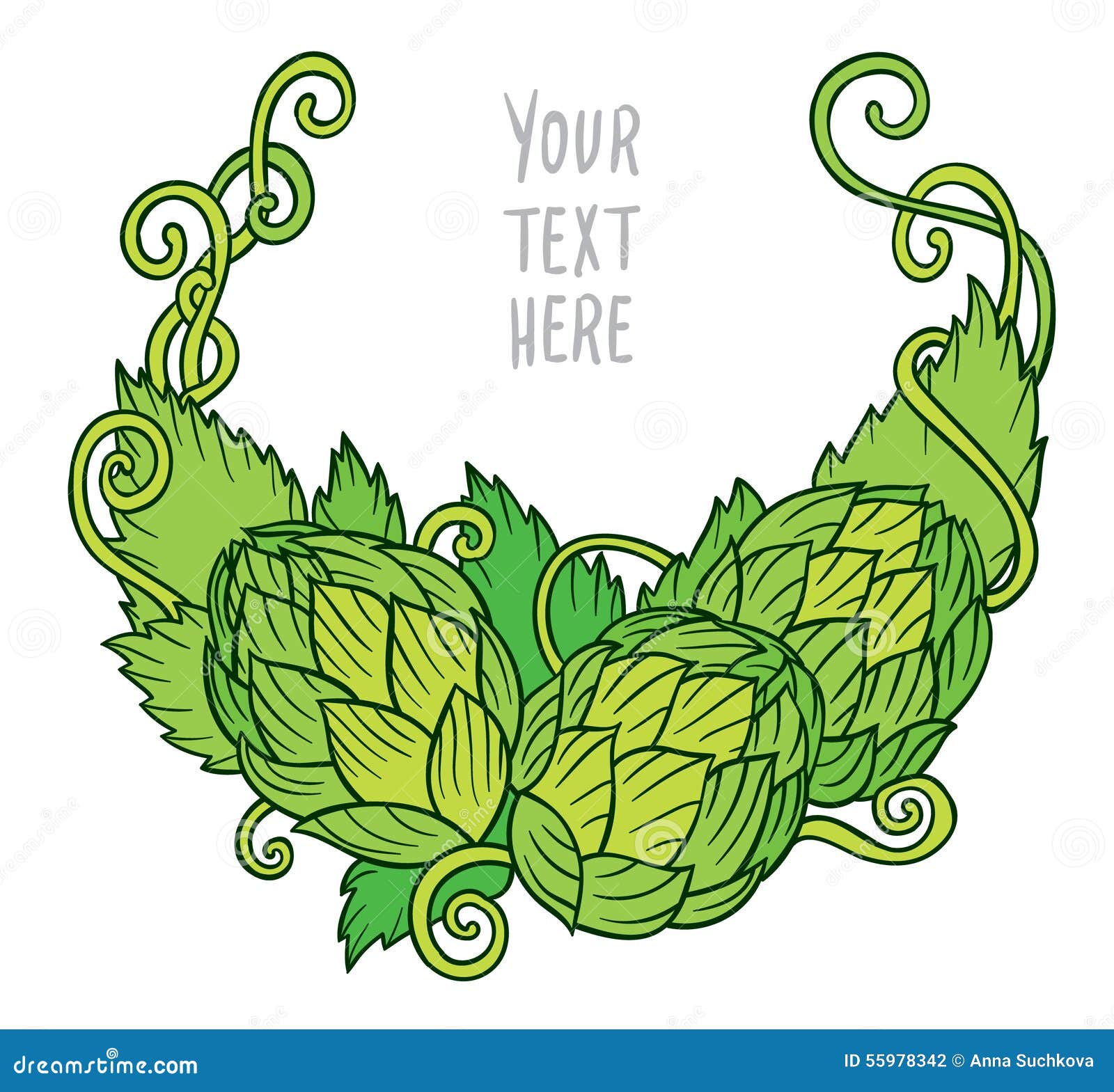 Hops vector stock vector. Illustration of flower, leaves - 55978342