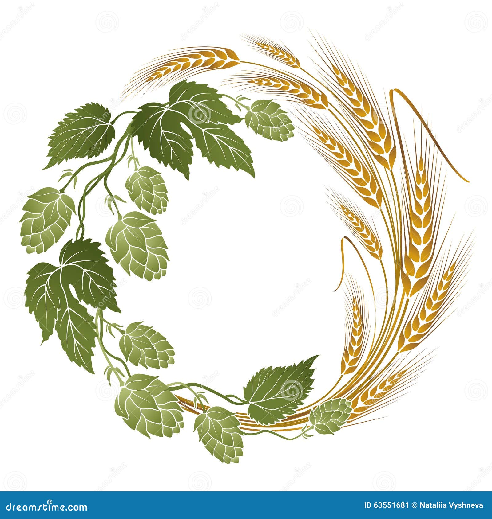 Beer And Hops Poster With Foamy Mug And Wheat Ears Cartoon Vector ...