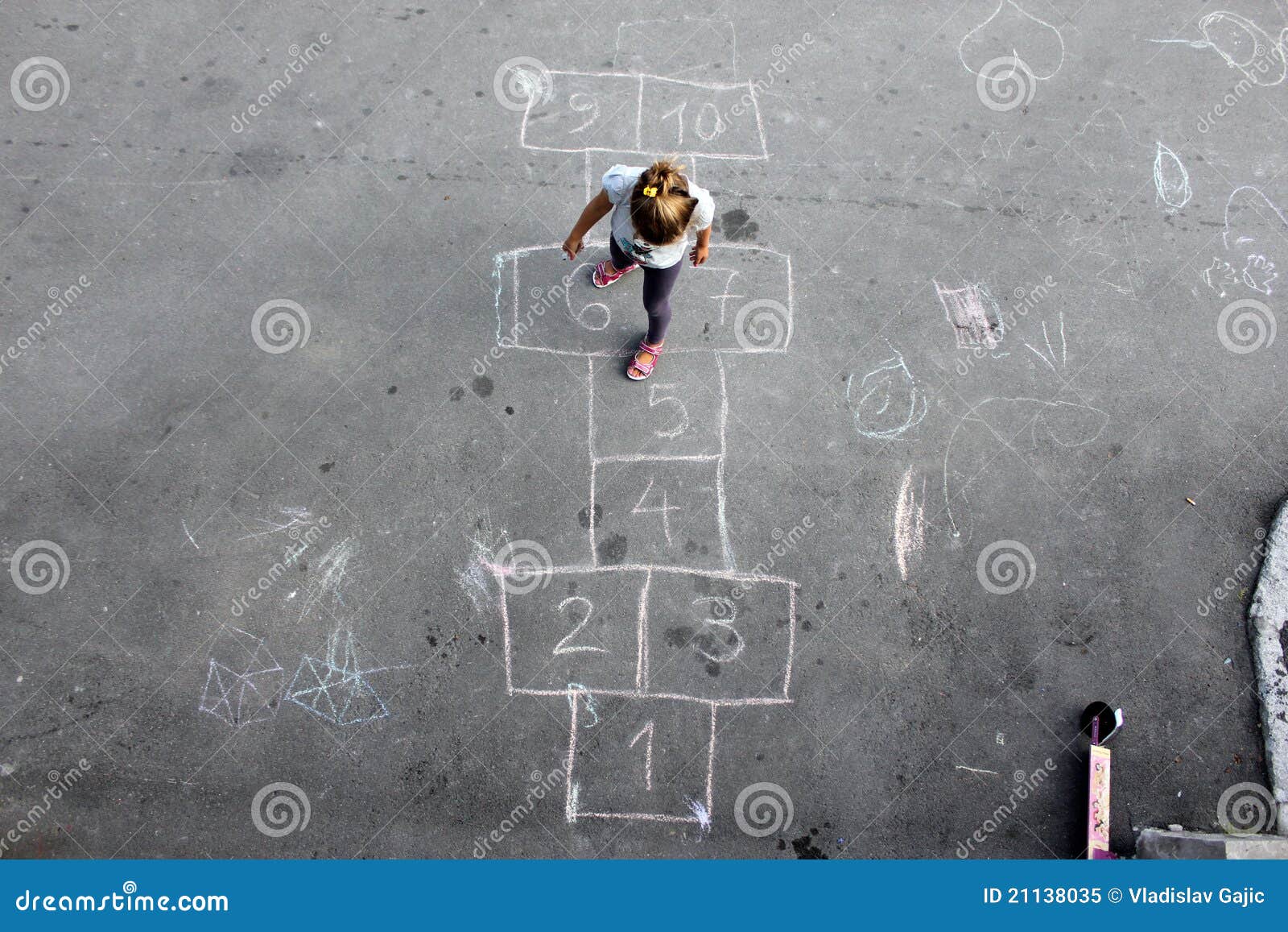 Hopscotch stock image. Image of crayon, exercise, orange - 21138035