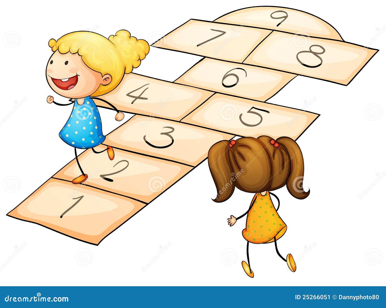 Hopscotch stock illustration. Illustration of girl, friends - 25266051