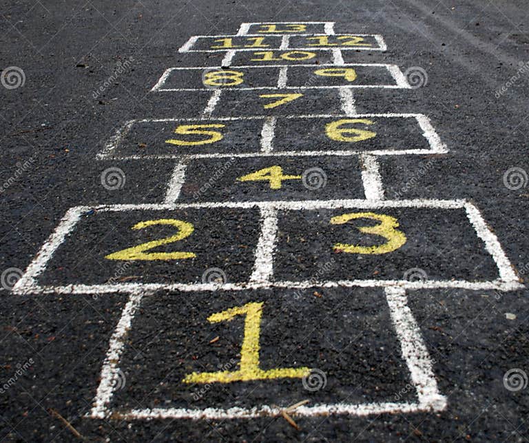 Hopscotch stock image. Image of throw, chalk, english - 4140575