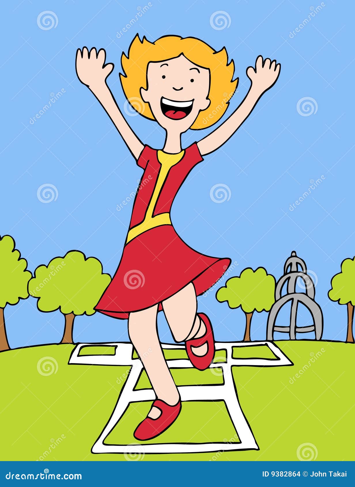 Hopscotch stock vector. Illustration of game, cartoon - 9382864