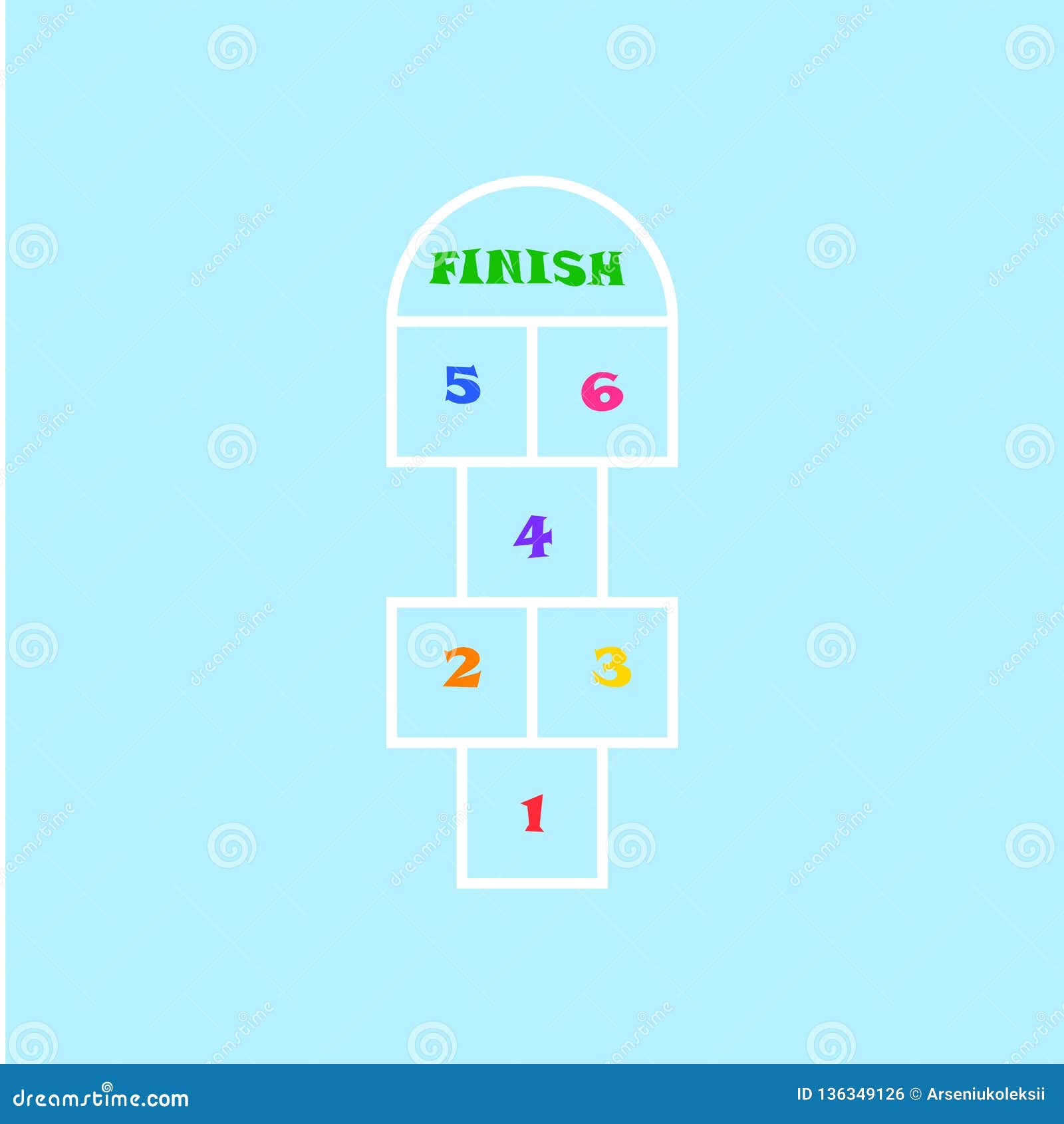 Set Hopscotch Kids Activity Games . Design Children Games Drawn Colored ...