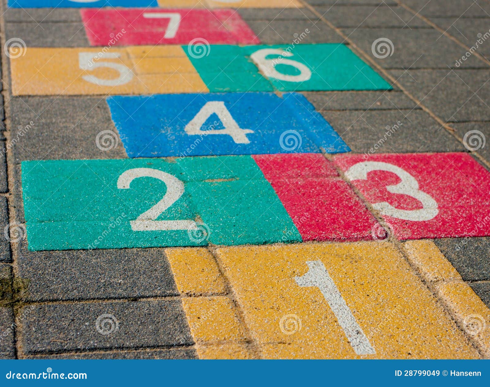 Hopscotch game stock image. Image of nine, three, park - 28799049