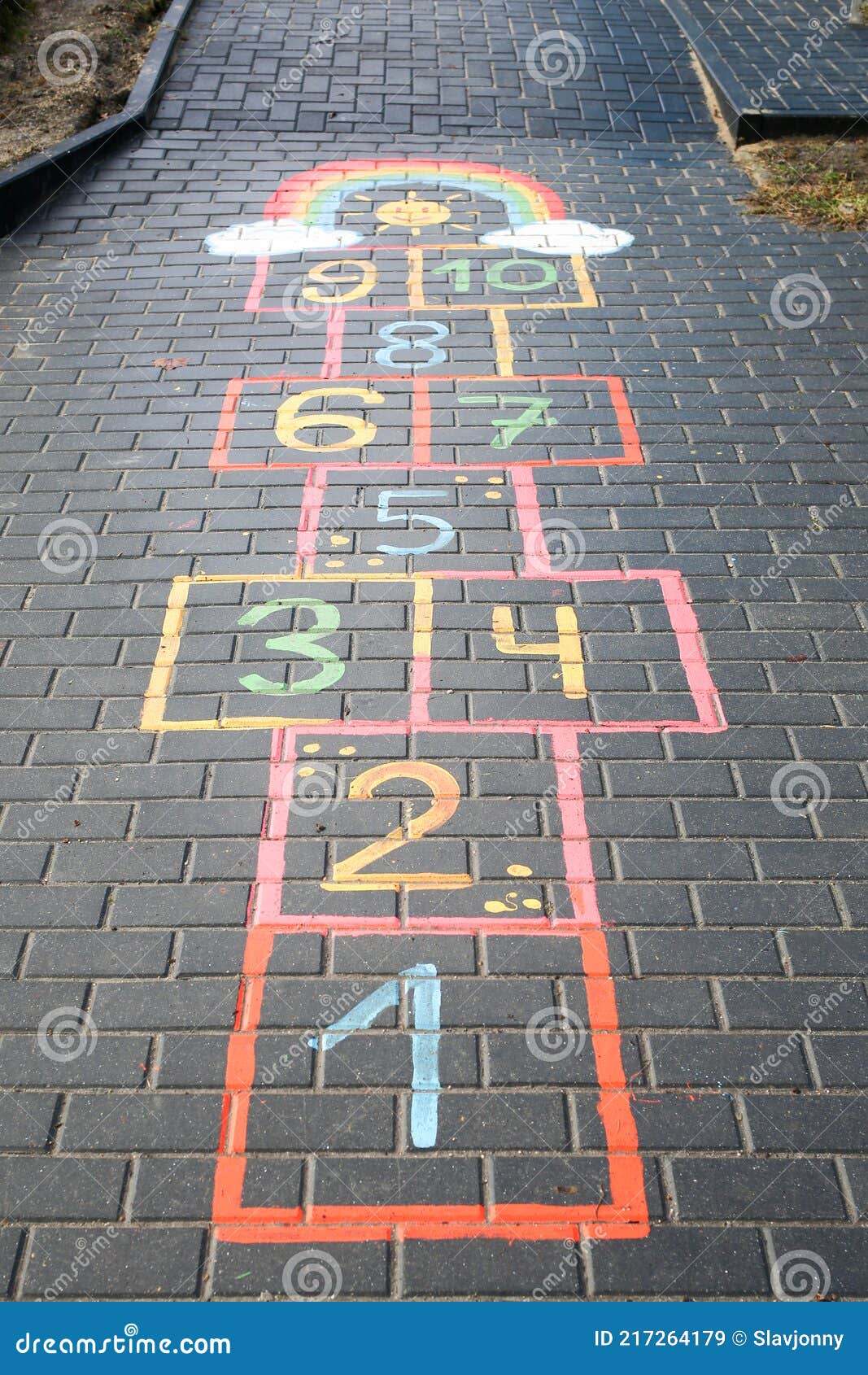 Hopscotch. a Game for Children Stock Image - Image of line, draw: 217264179