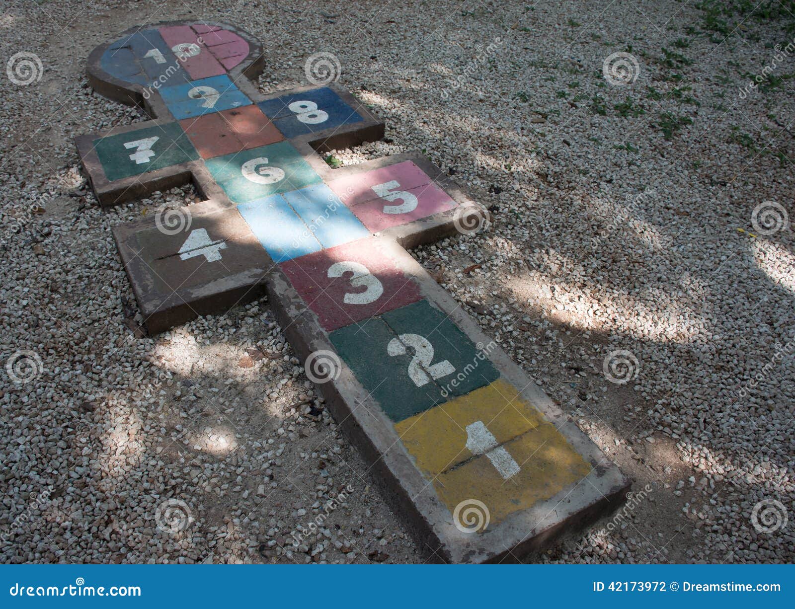 Hopscotch game in the park stock photo. Image of child - 42173972