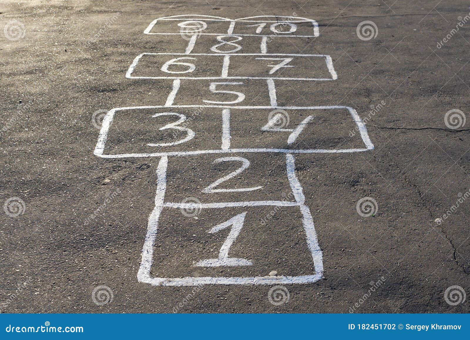 Hopscotch Game on the Pavement, a Drawing of the Hopscotch Game Stock ...