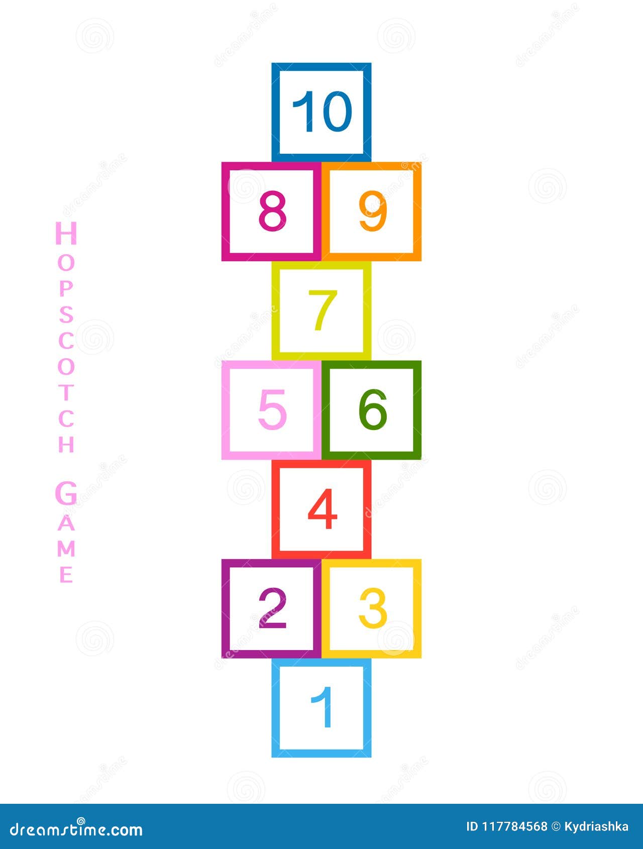 Hopscotch Game for Your Design Stock Vector - Illustration of lined ...
