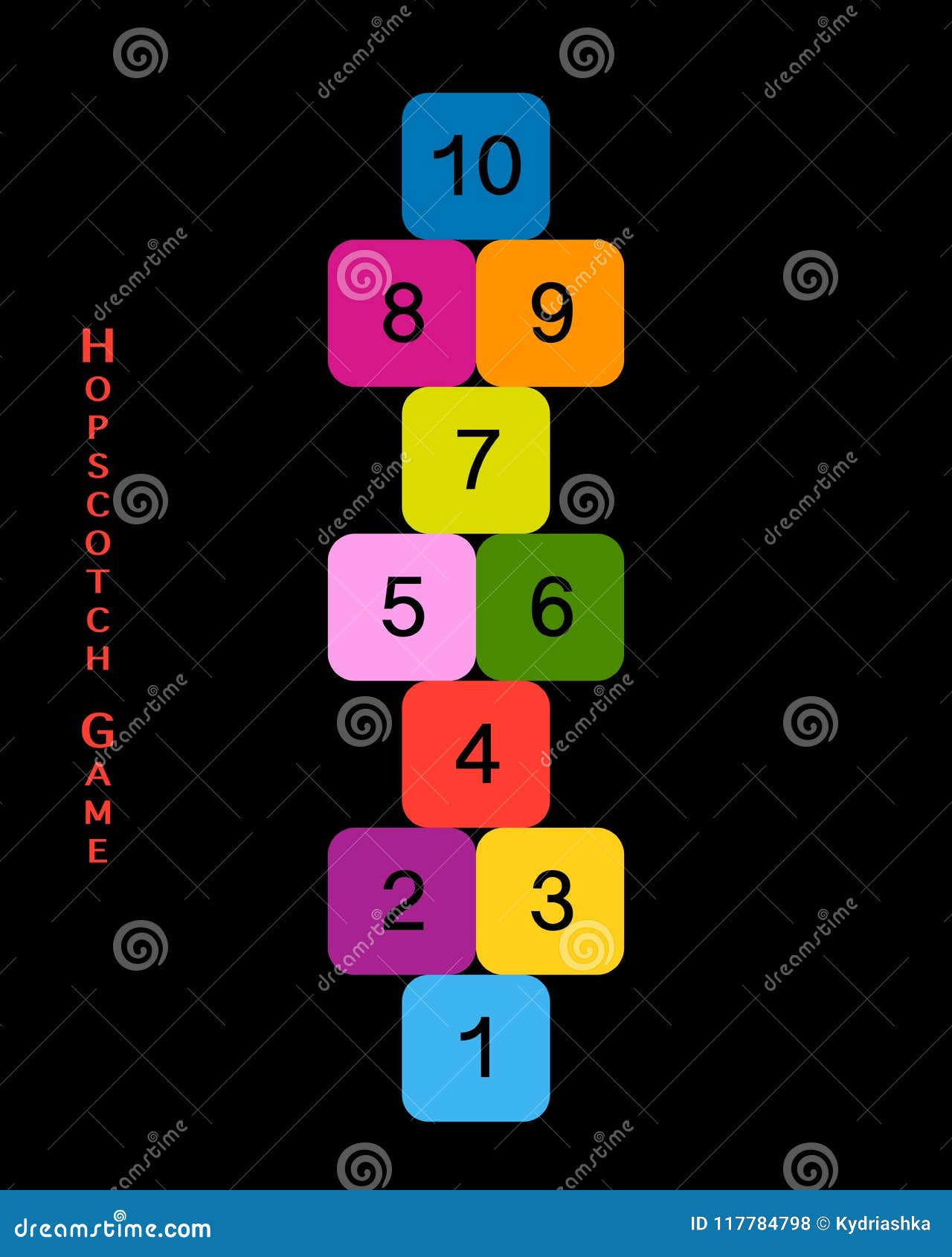 Hopscotch Game for Your Design Stock Vector - Illustration of doodle ...