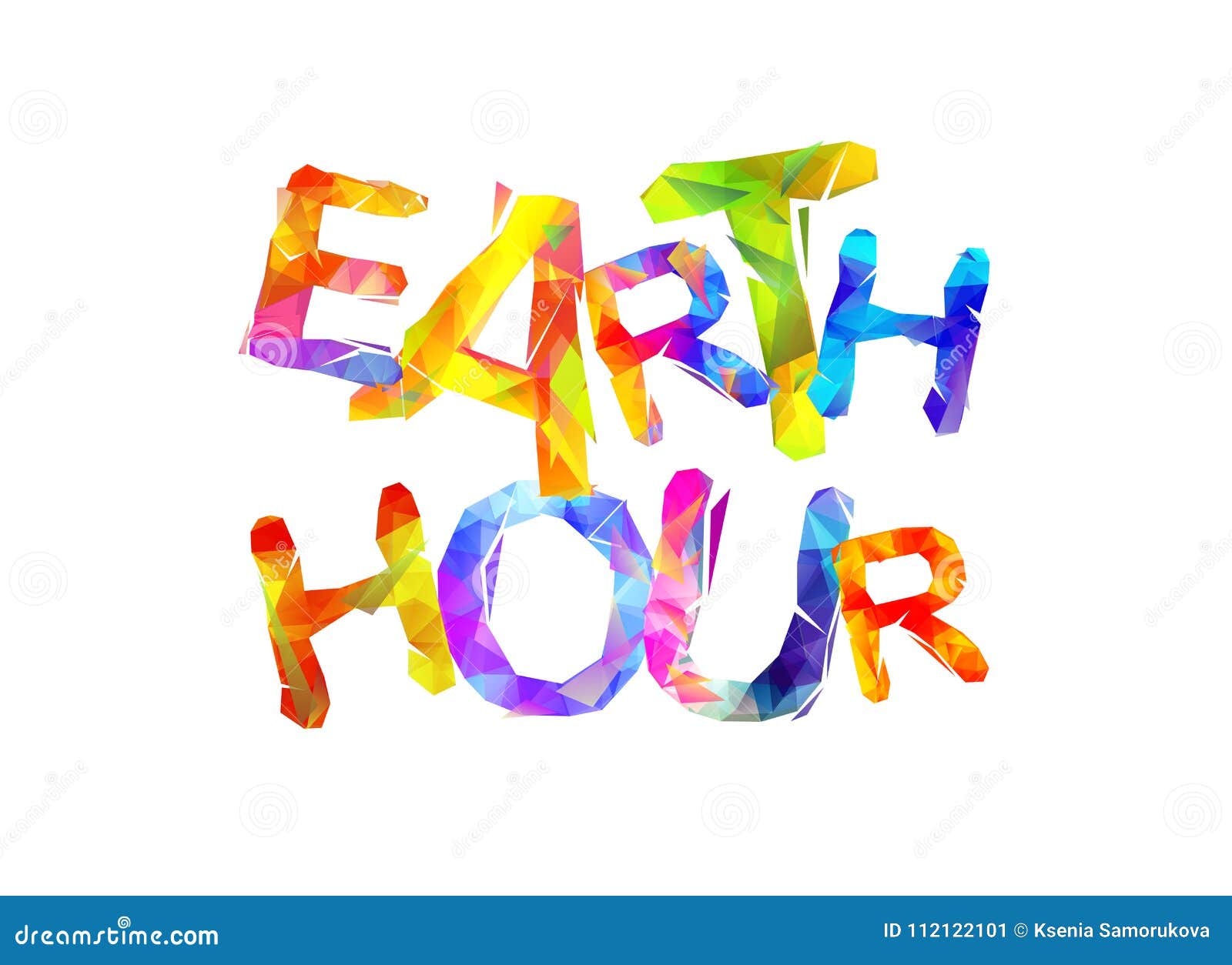 Hora Da Terra Letras Triangulares Do Vetor Ilustração do Vetor ...