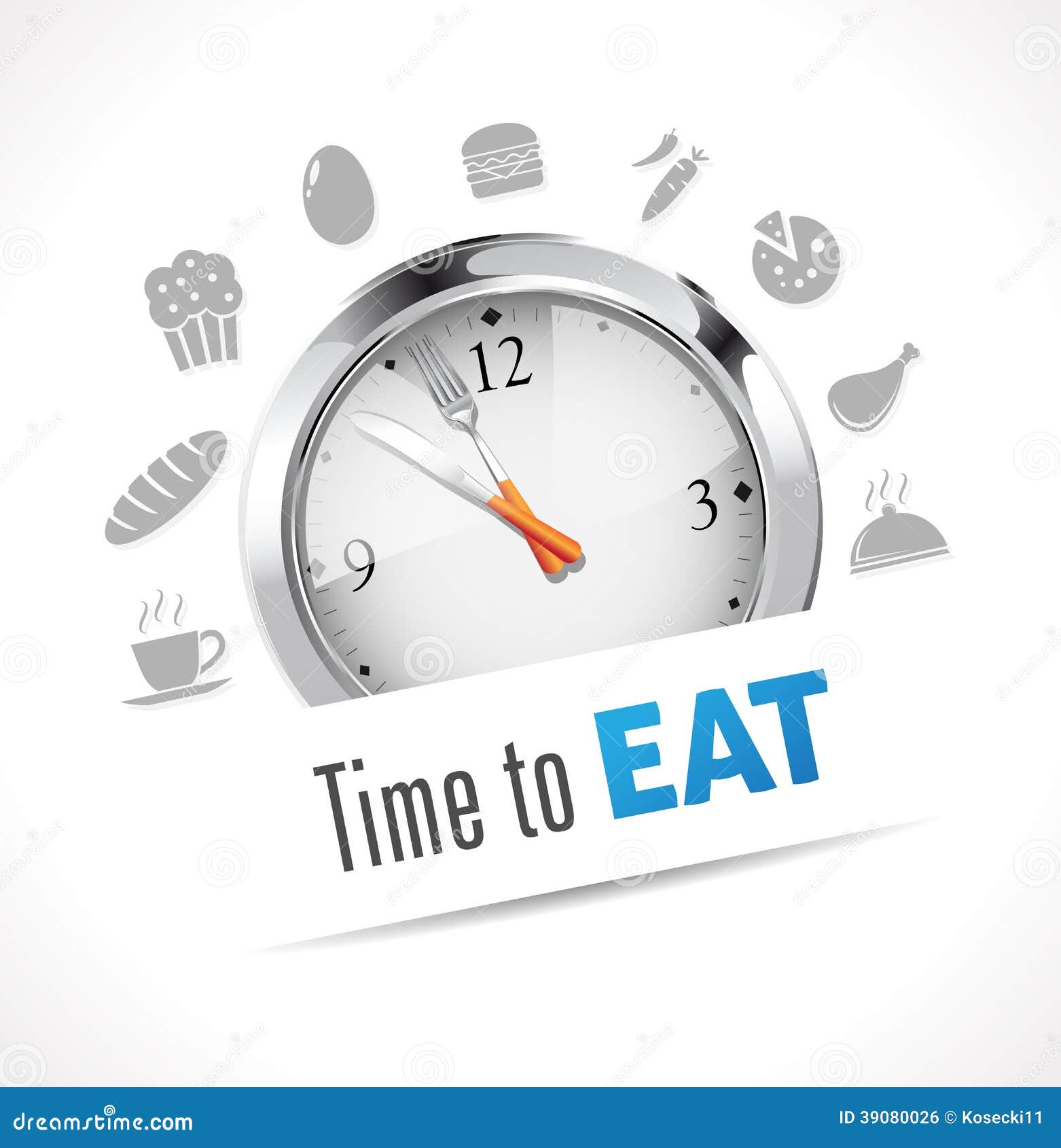 Hora De Comer El Cronómetro Ilustración del Vector - Imagen: 39080026