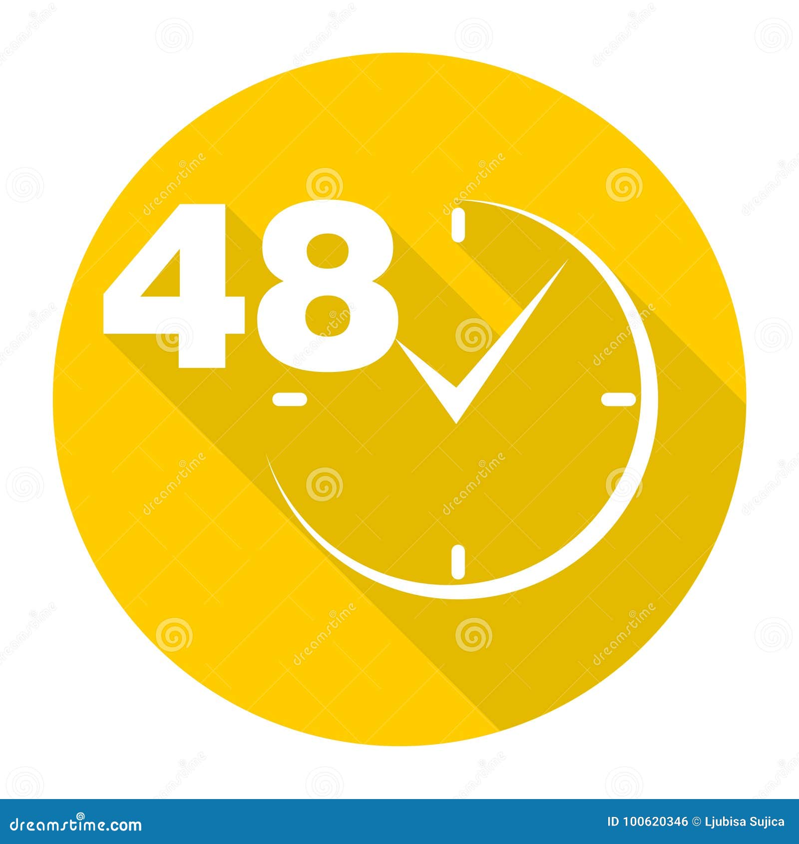 48 Horas De Icono Circular Con La Sombra Larga Ilustración del Vector ...