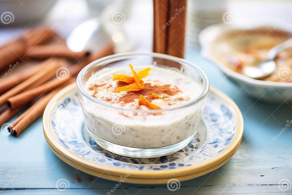 Horchata Rice Pudding in a Dessert Dish Stock Photo - Image of homemade ...