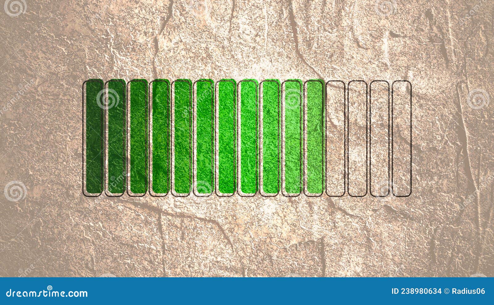 Horisontal Green Segmented Band. Measuring Scale Concept Royalty-Free ...