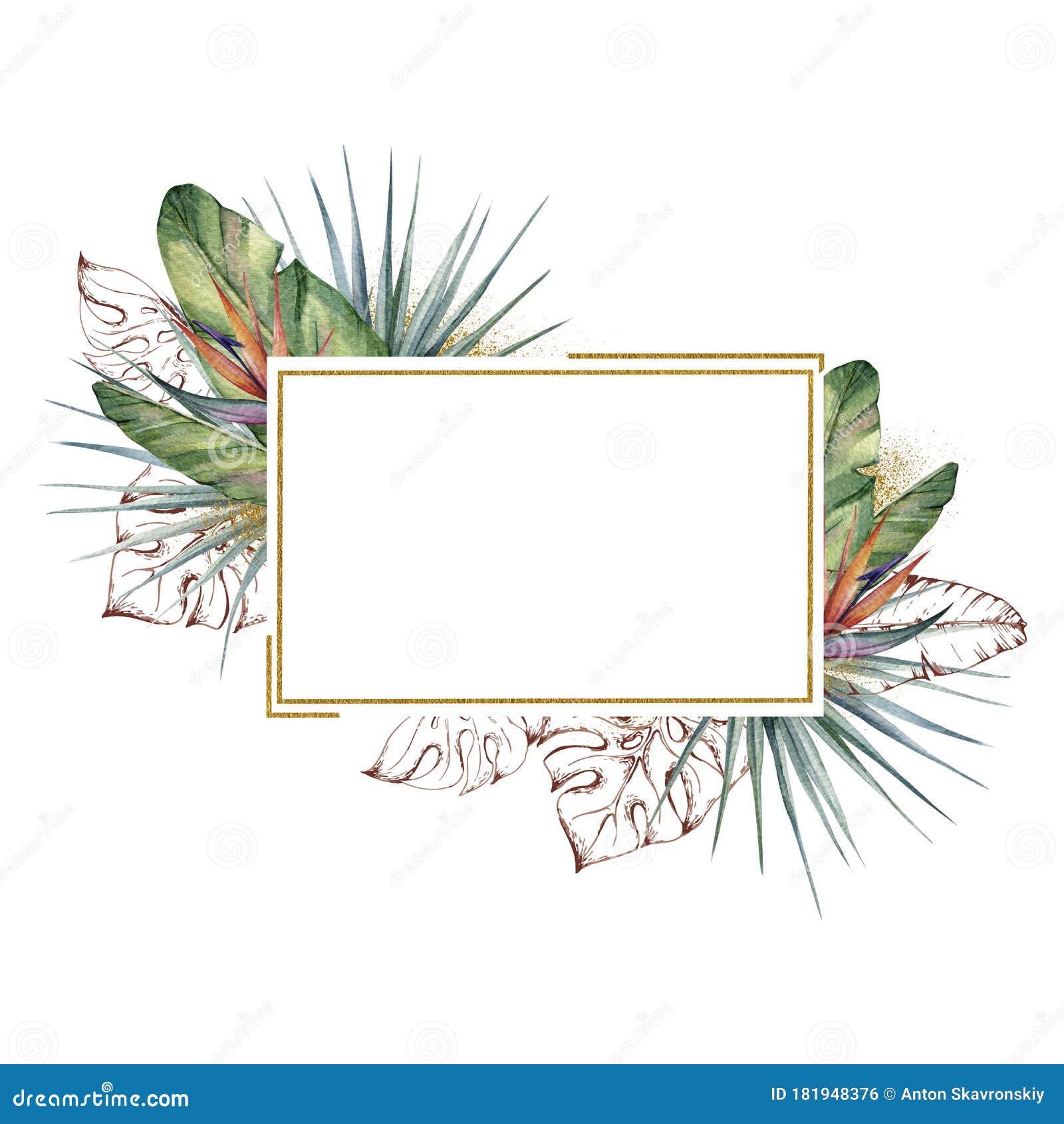 Gold Rectangular Frame. Vector Outline Thin Aesthetic Border For ...