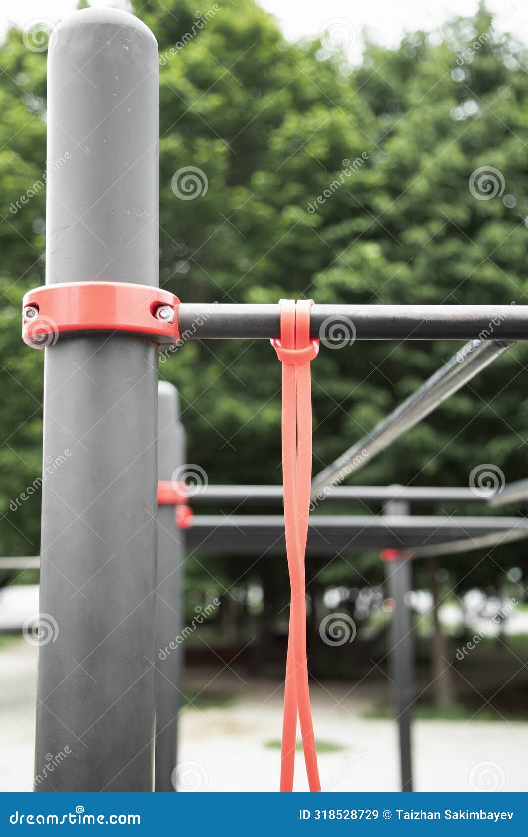 Horizon Bars with Elastic Exercise Band . Outdoor Gym Concept Stock ...