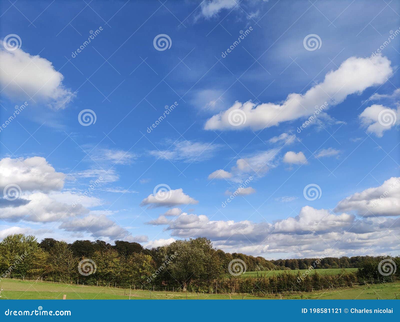 Horizon with Blue Sky Ans Clouds Stock Image - Image of clouds, field ...