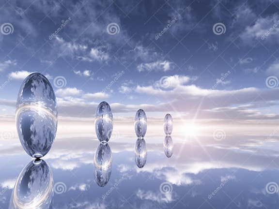 Horizon Chrome Reflections stock illustration. Illustration of mirror ...