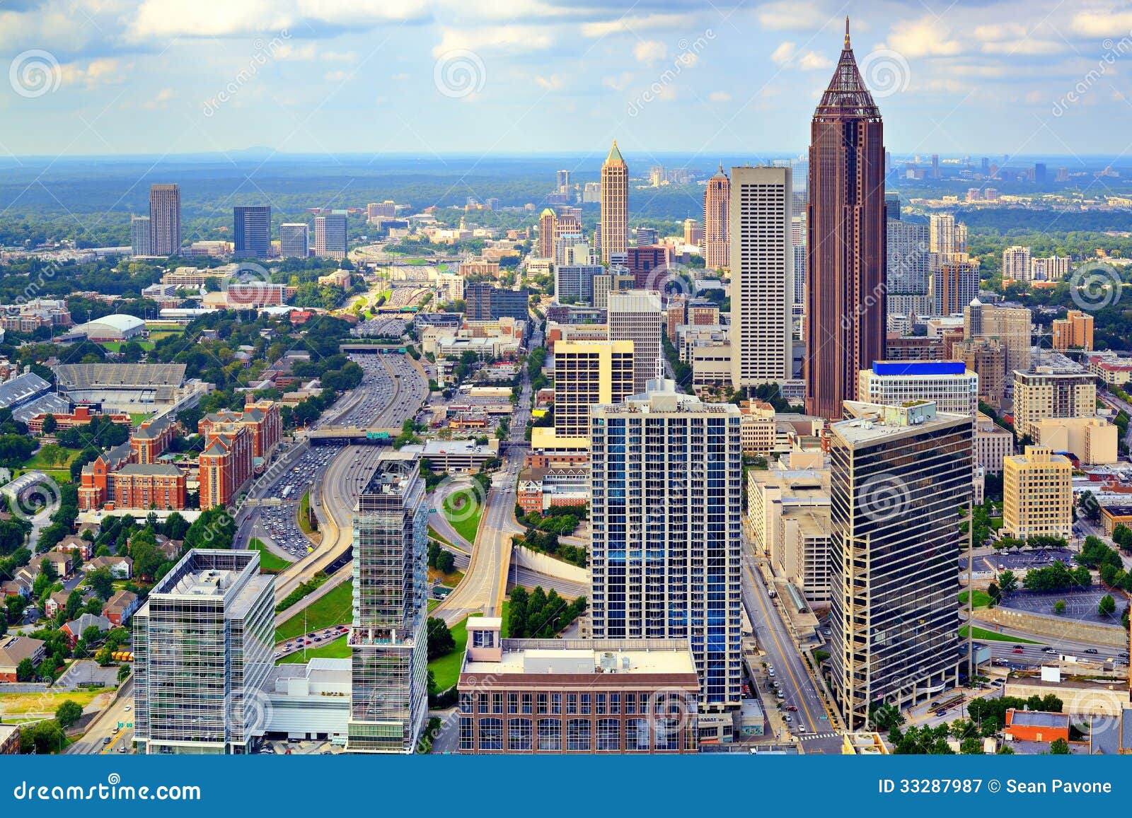 Horizon d'Atlanta image stock. Image du ville, architecture - 33287987