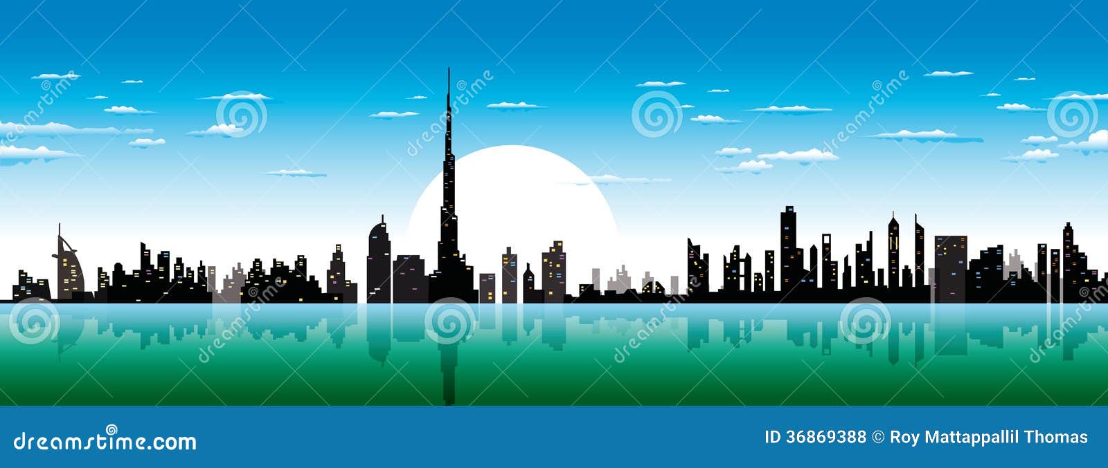 Horizon de Dubaï illustration de vecteur. Illustration du mondes - 36869388