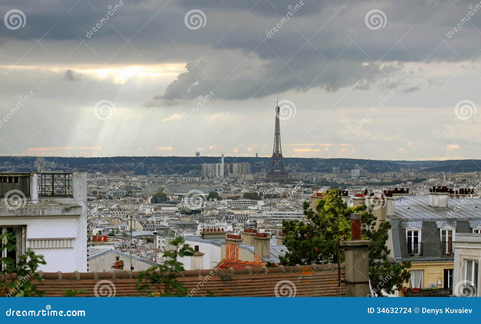 Horizon de Paris photo stock. Image du horizon, romantique - 34632724