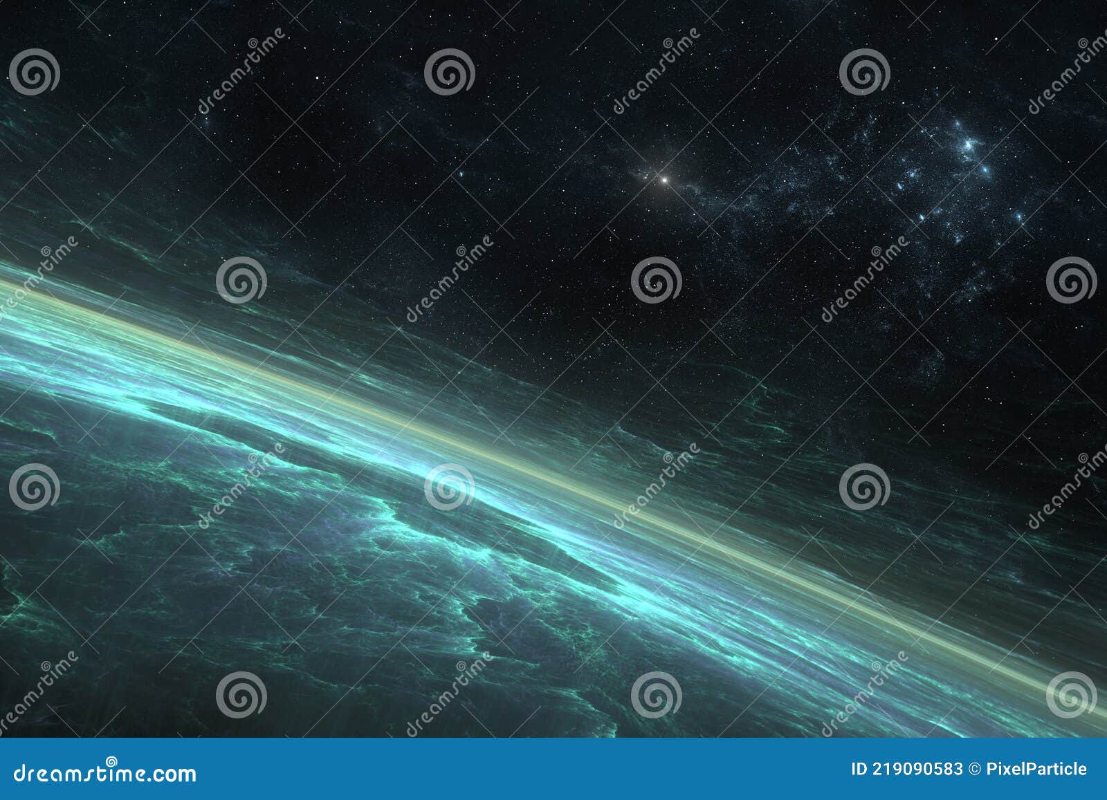 Horizon of a Distant Alien World Stock Illustration - Illustration of ...