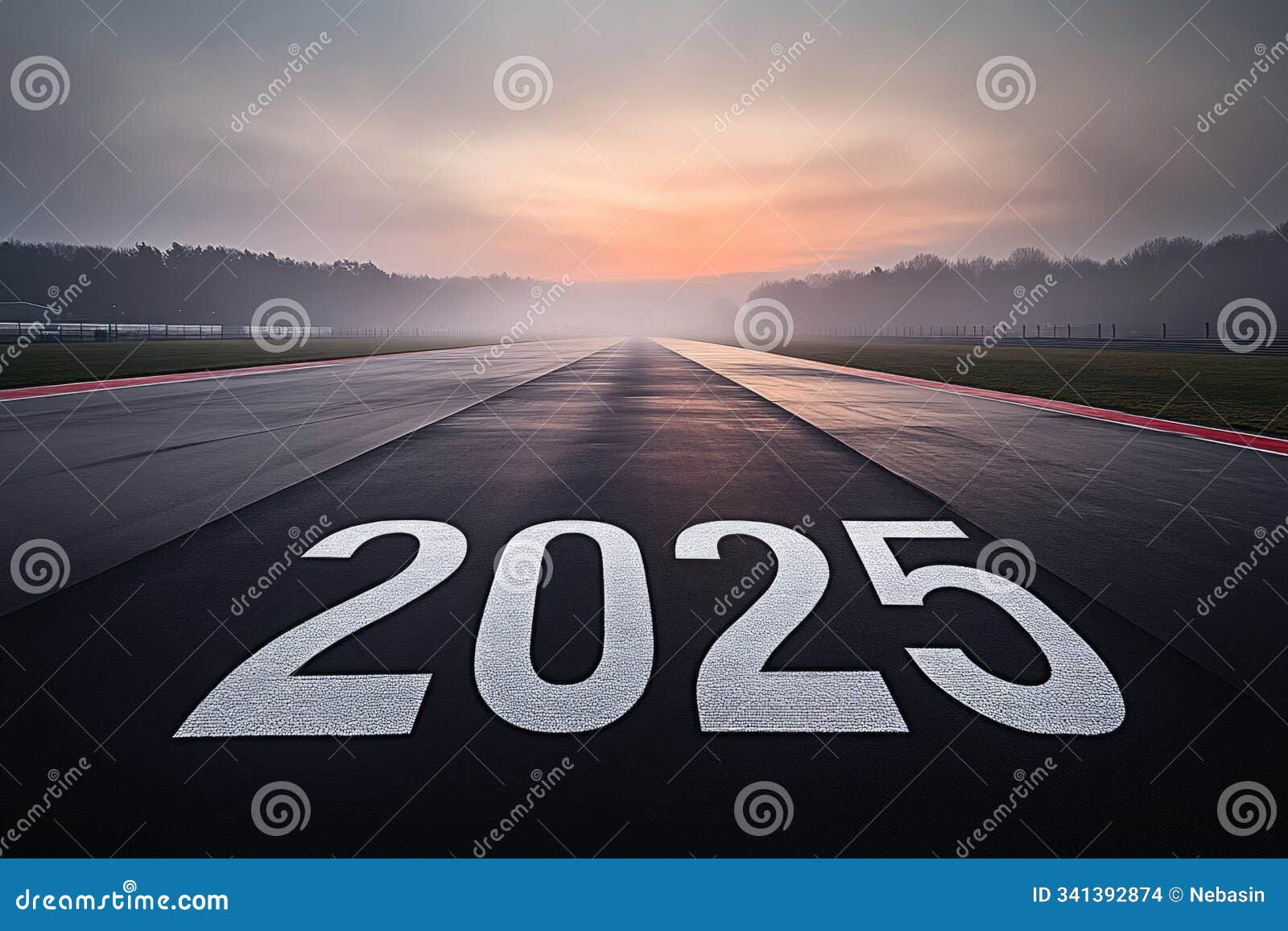 2025 Horizon: Empty Road at Dawn Symbolizing Future Opportunity and New ...