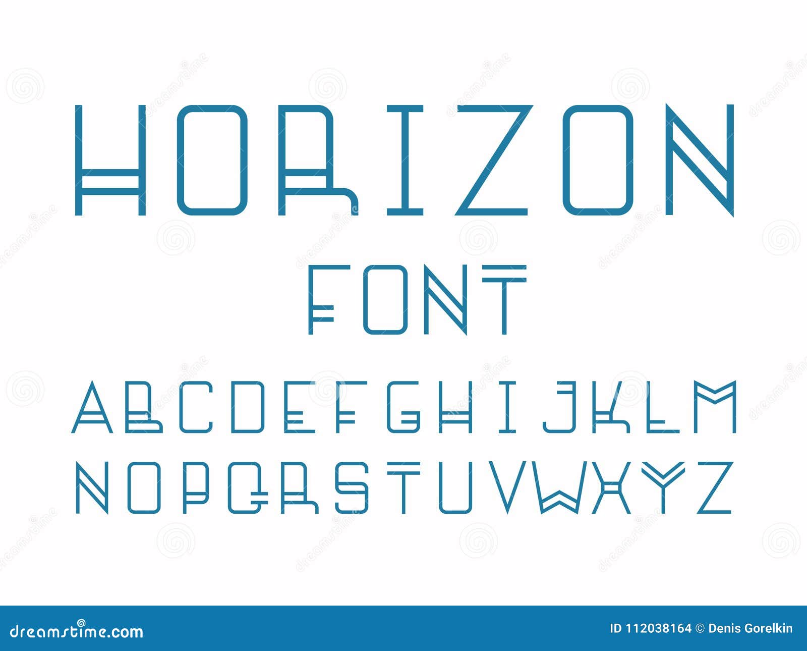 Horizon Font. Vector Alphabet Stock Vector - Illustration of letter ...