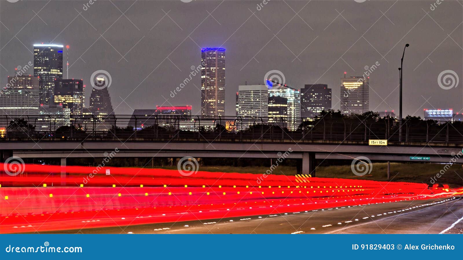 Horizon Moderne De Houston Texas La Nuit Photo stock éditorial - Image ...