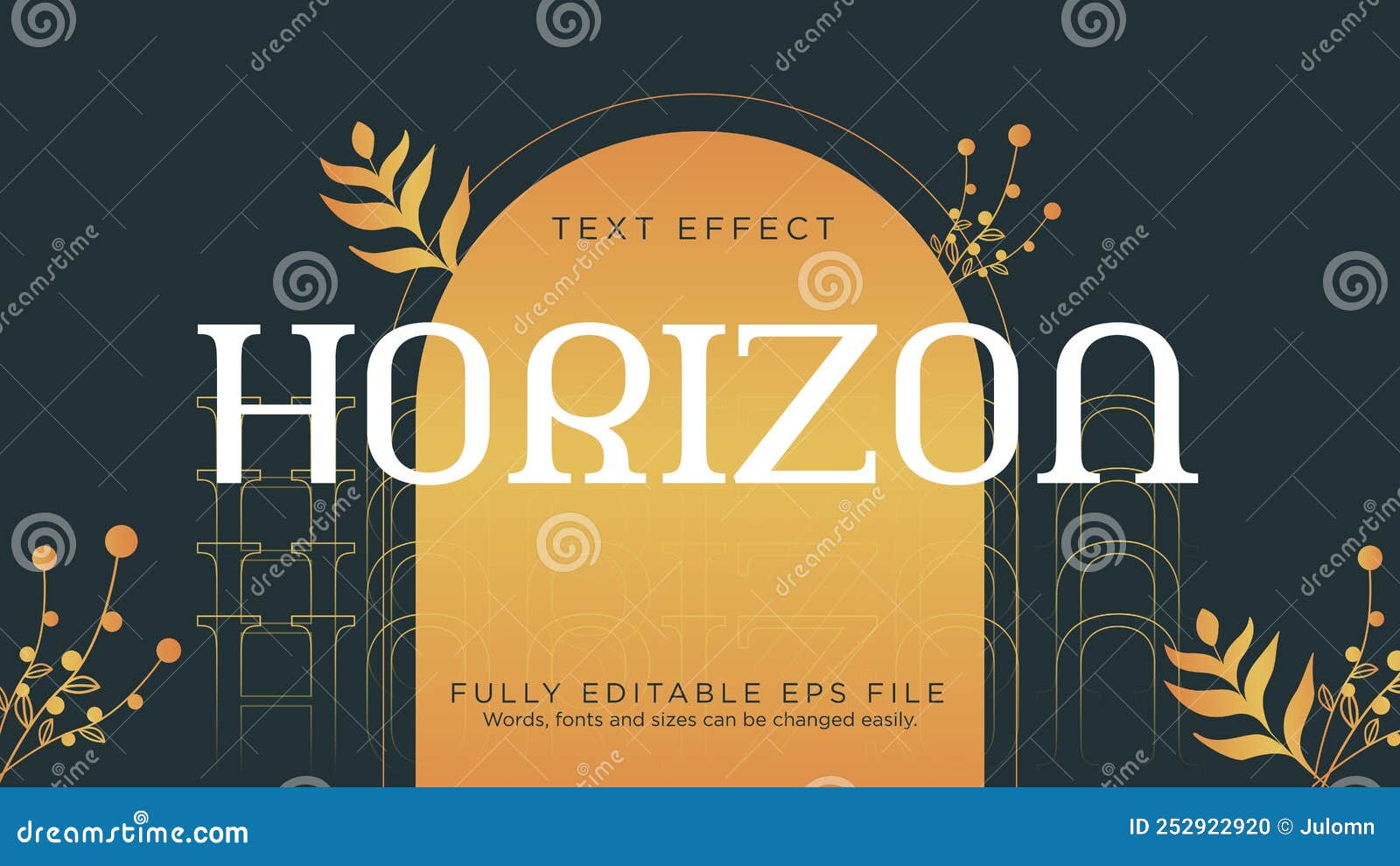 Horizon Serif Logo Text Effect Font Type Stock Illustration ...