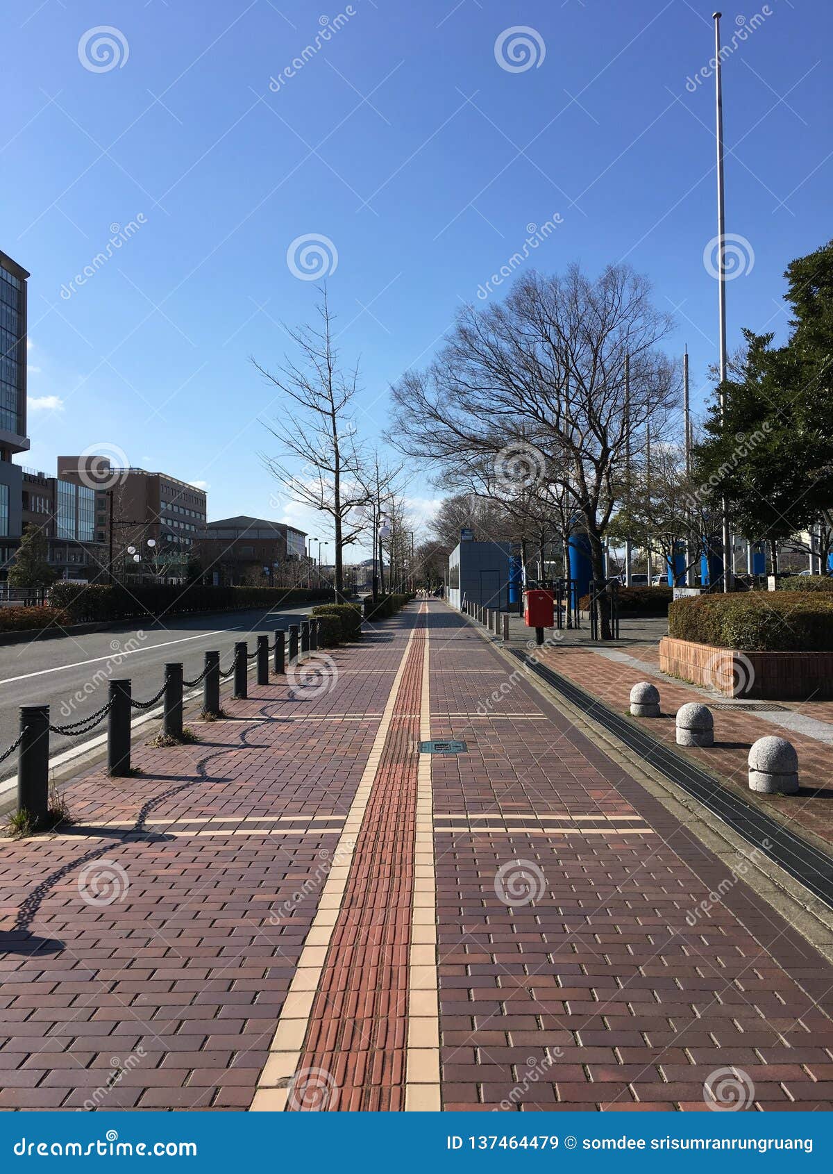 Sidewalk stock image. Image of sidewalk, horizon, street - 137464479
