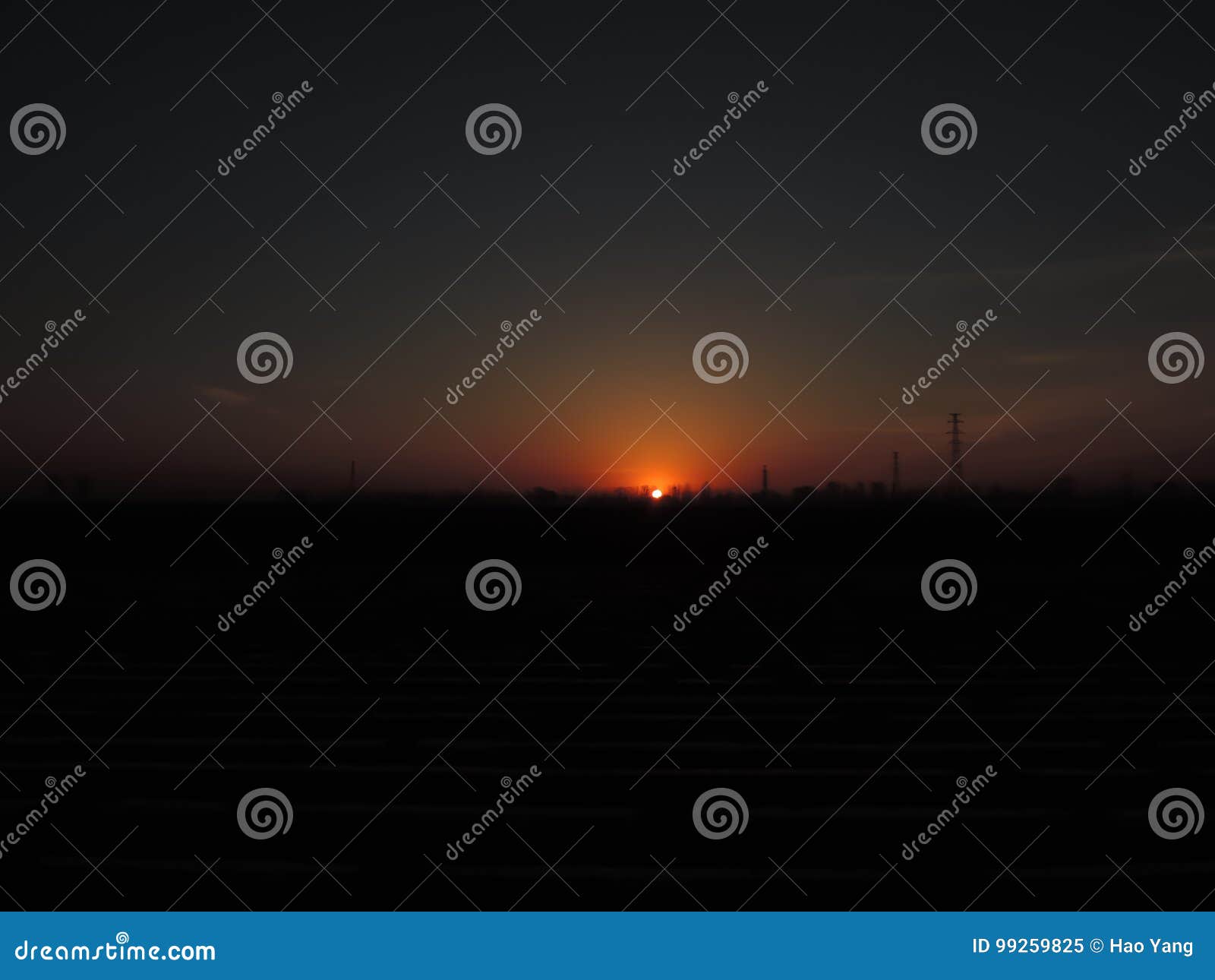 Horizon with Sun stock image. Image of quiet, sunrise - 99259825