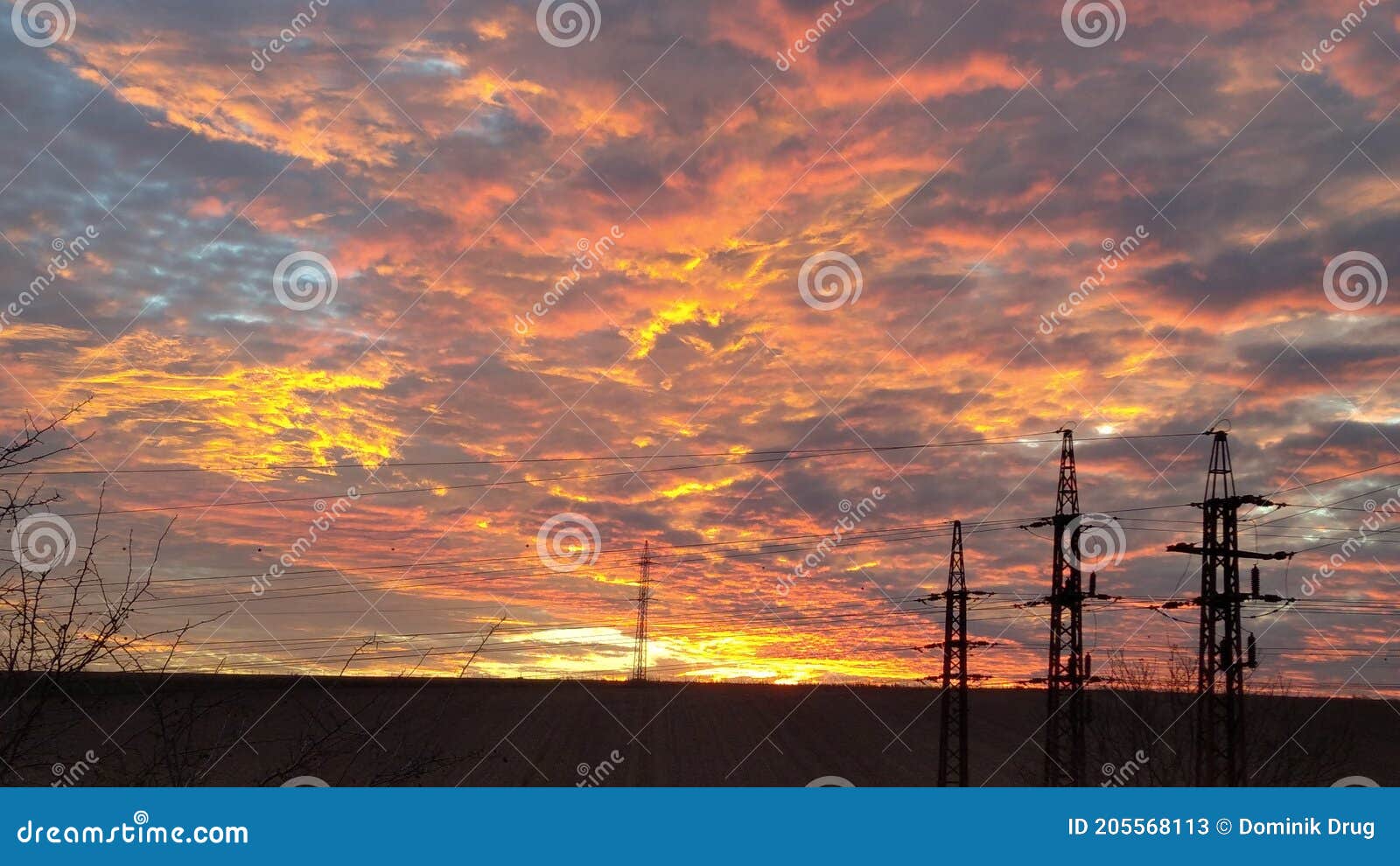 Horizon after sunset stock image. Image of ocean, evening - 205568113