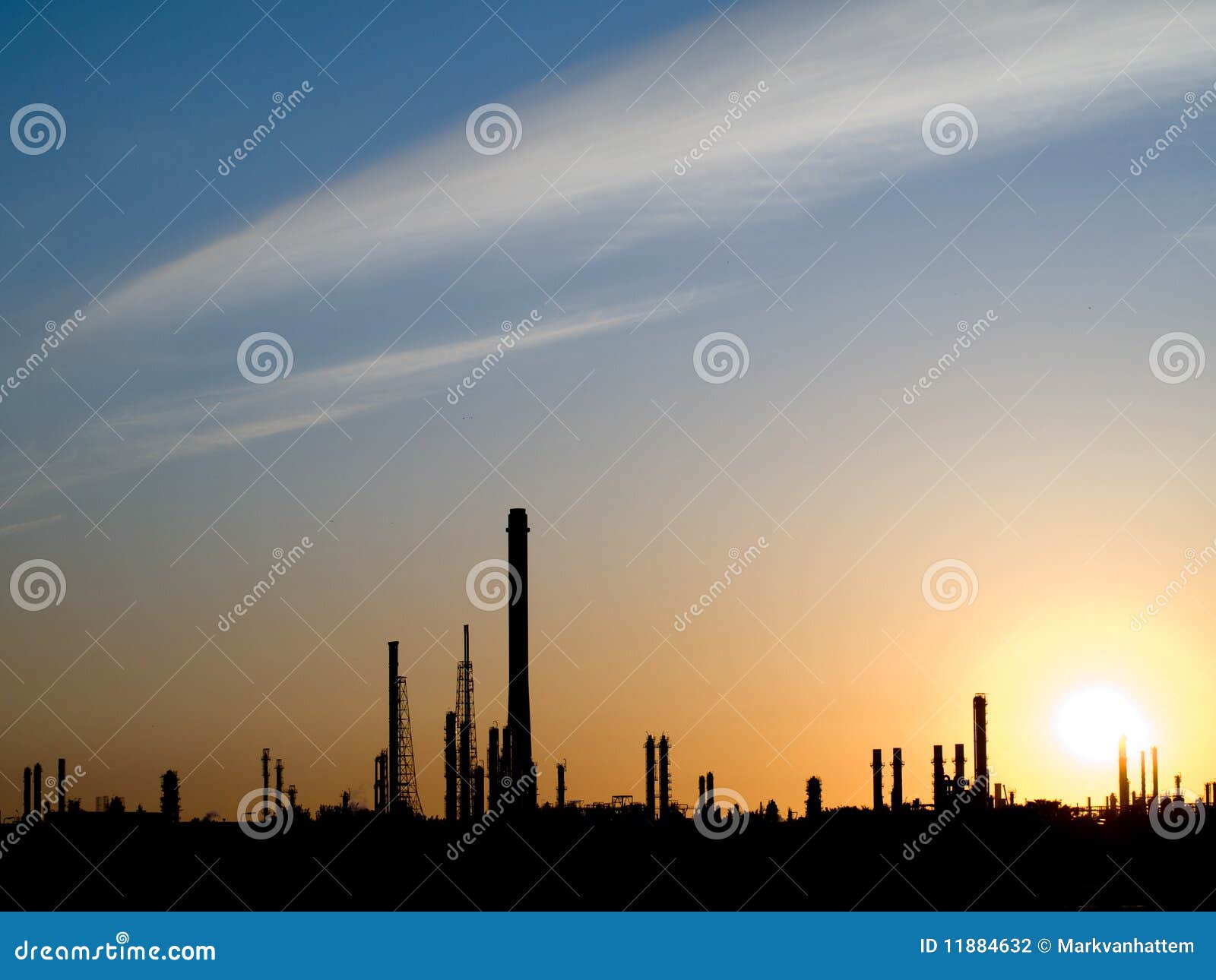 Horizon Van Raffinaderijen in Pernis, Rotterdam Stock Foto - Image of ...