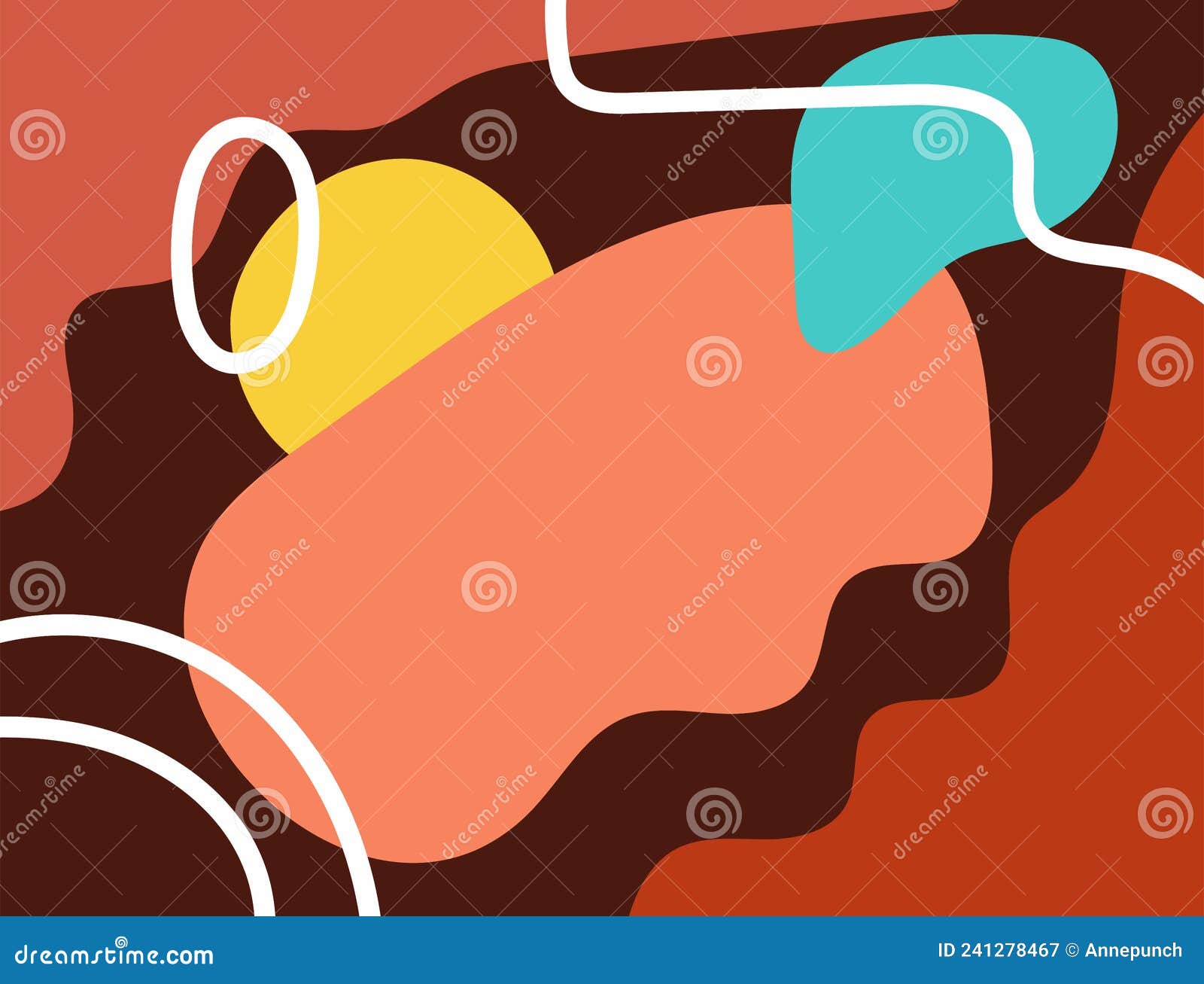 Horizontal Abstract Background Drawn by Hand. Modern Rectangular ...