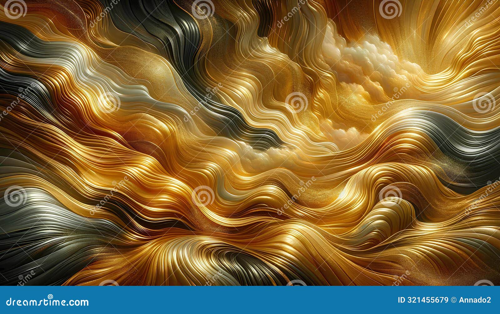 Horizontal Abstract Background in Gold Tones with a Luxurious Wavy Pattern Stock Illustration ...